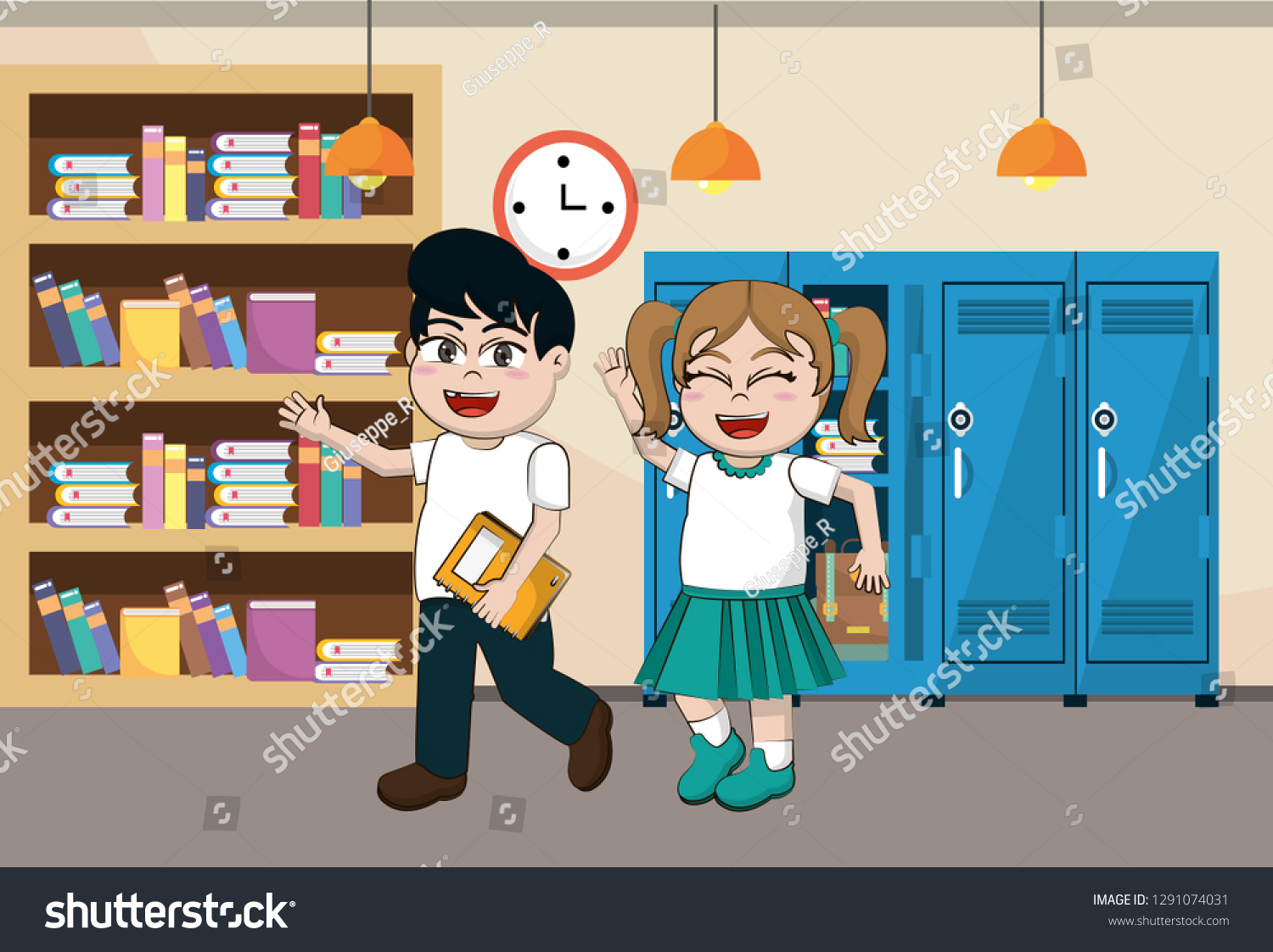 Elementary School Cartoon Stock Vector (Royalty Free) 1291074031 ...