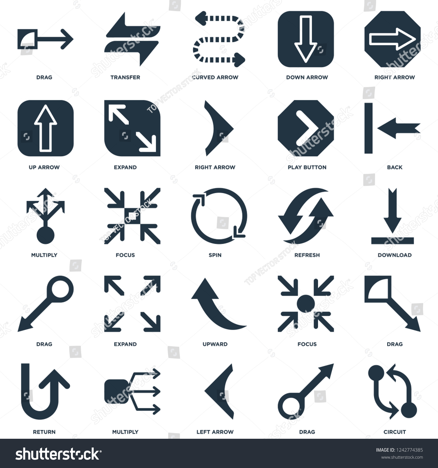 Elements Such Circuit Drag Left Arrow Stock Vector (Royalty Free ...