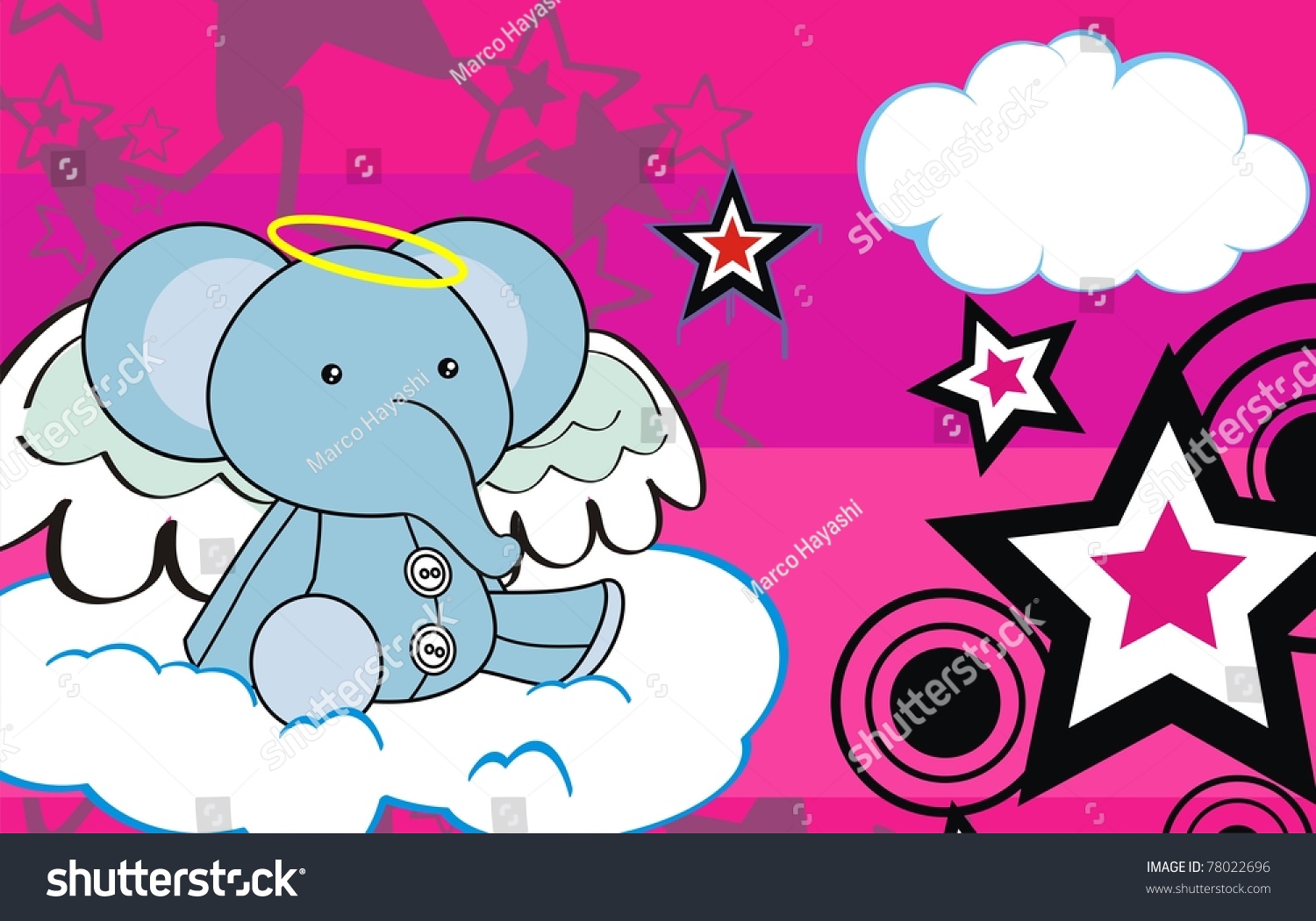 Elephant Angel Cartoon Background Vector Format 库存矢量图（免版税）78022696 ...