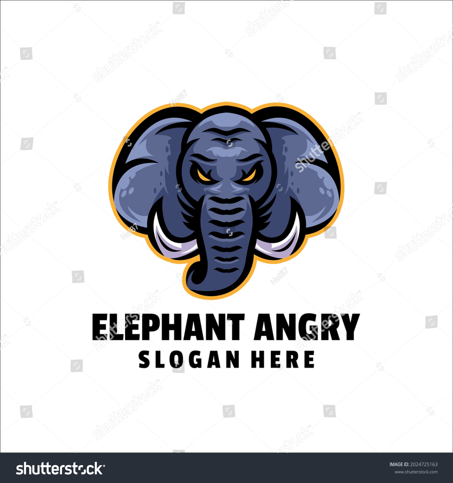 Elephant Angry Cartoon Logo Vector Stock Vector (Royalty Free ...