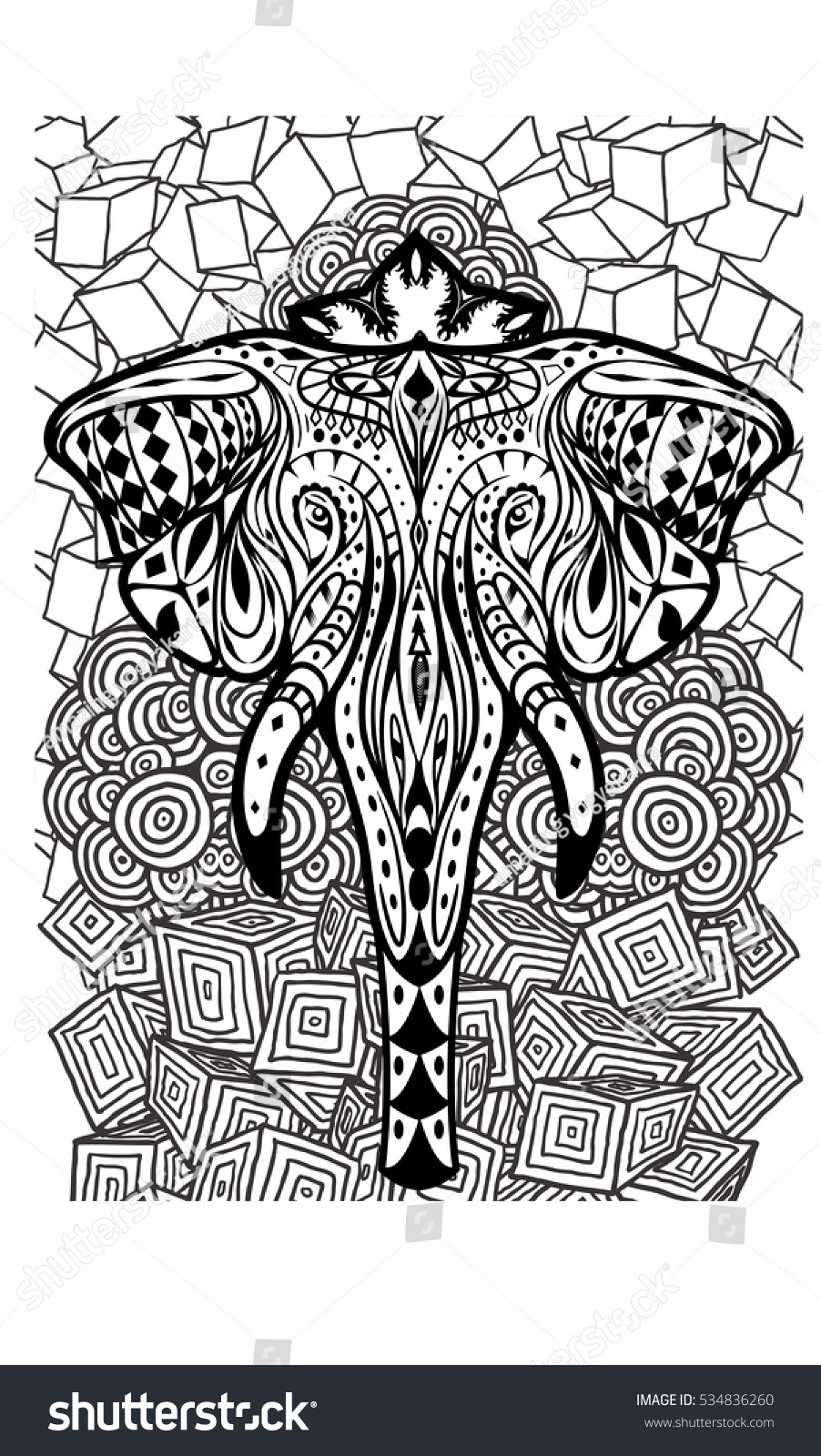Elephant Doodle Art Stock Vector (Royalty Free) 534836260
