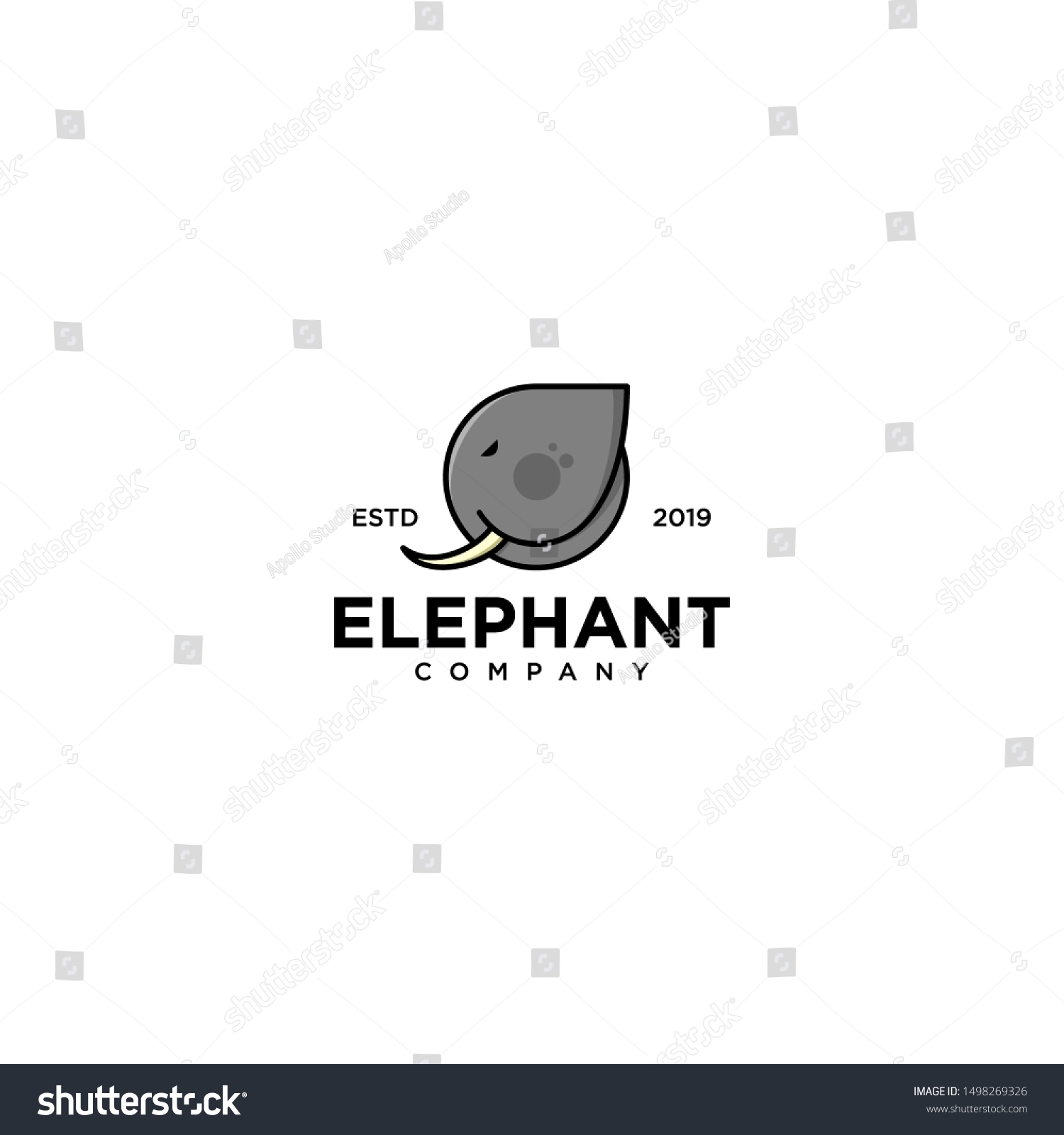 Elephant Emblem Label Logo Design Vector Stock Vector (Royalty Free ...