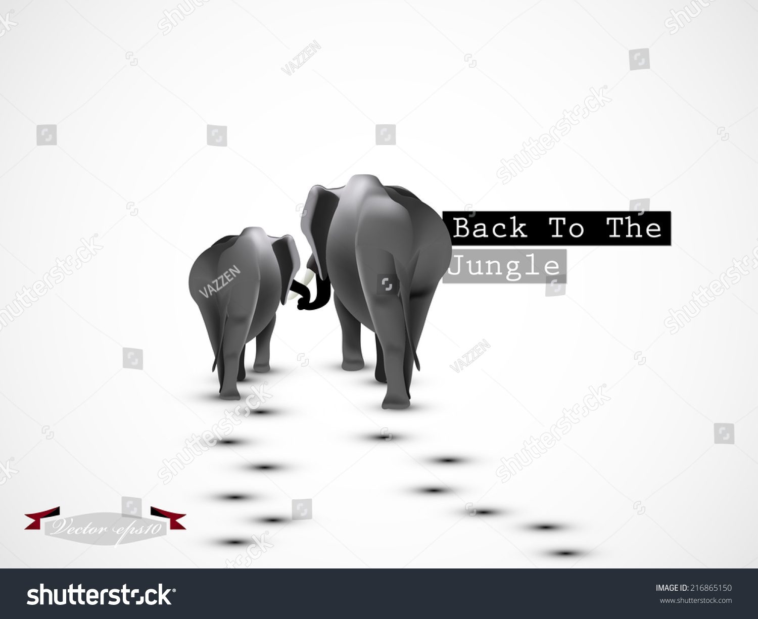 Elephant Go Back Jungle Vector: vetor stock (livre de direitos ...