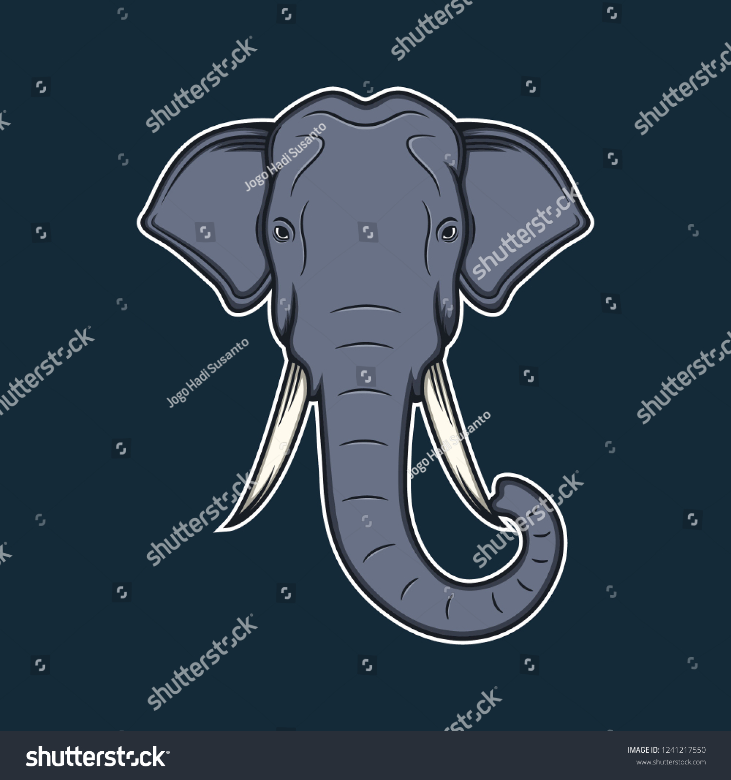 Elephant Head Cartoon Stock Vector (Royalty Free) 1241217550