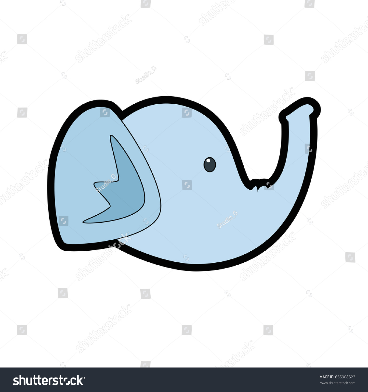 Elephant Head Cartoon Stock Vector (Royalty Free) 655908523
