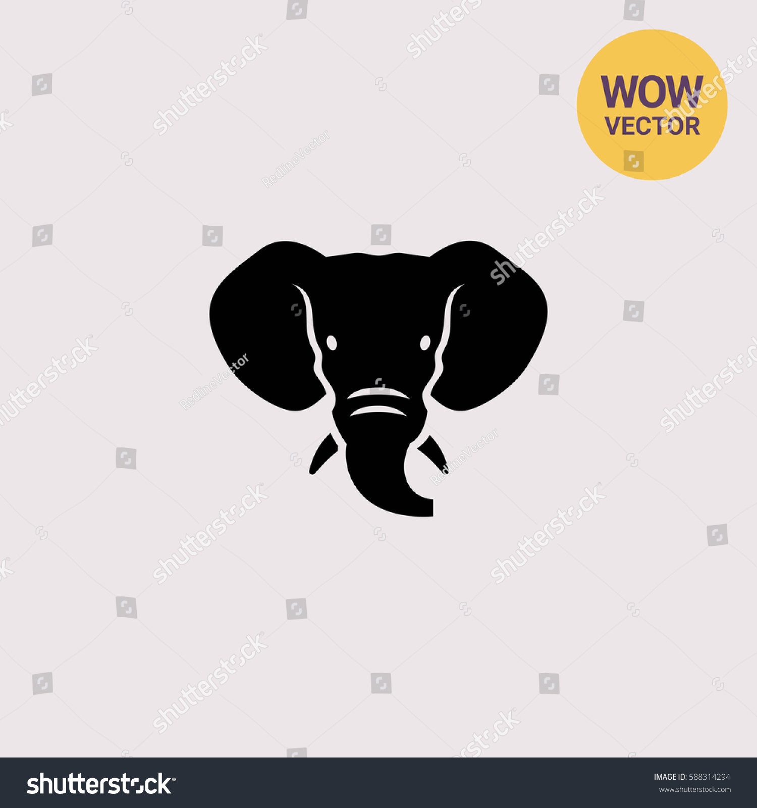 Elephant Head Icon Stock Vector (Royalty Free) 588314294 | Shutterstock