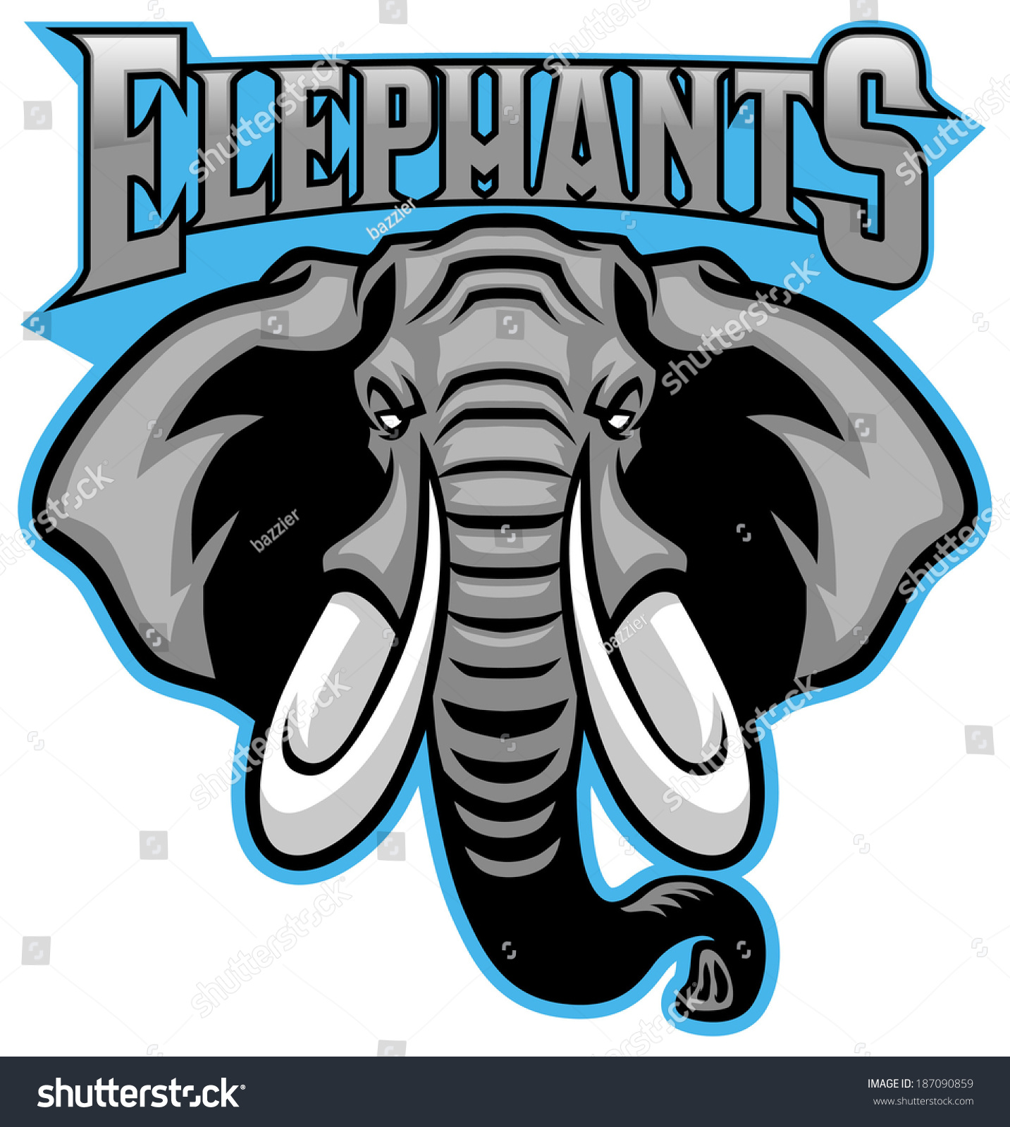 Elephant Head Mascot Stock Vector (Royalty Free) 187090859