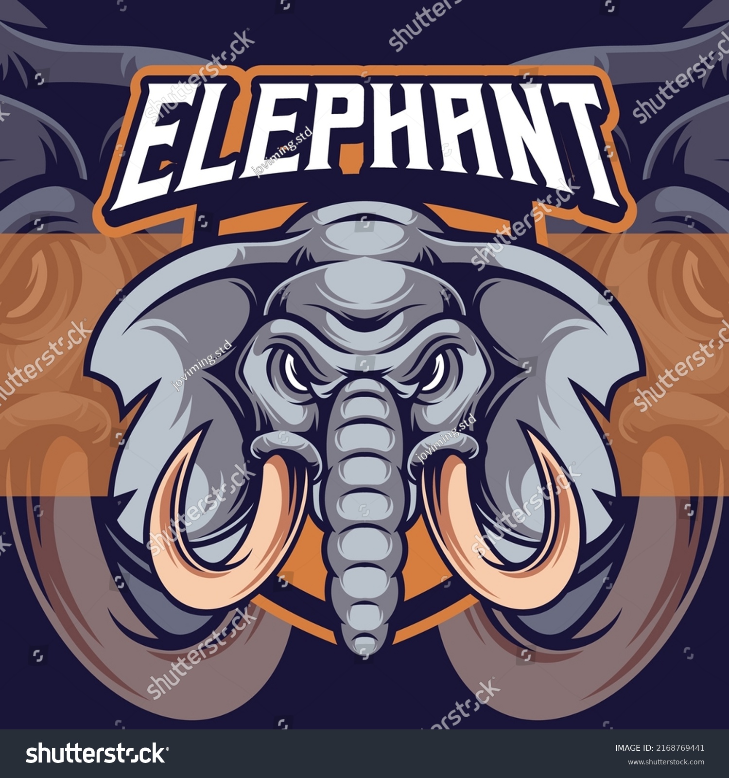 Elephant Head Mascot Logo Template Stock Vector (Royalty Free ...