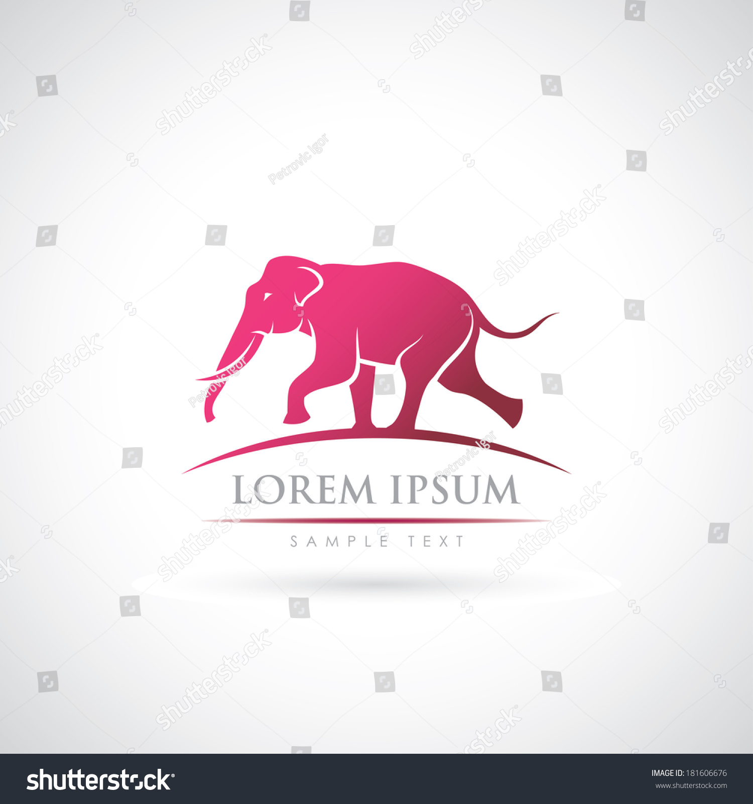 Elephant Label Vector Illustration Stock Vector (Royalty Free) 181606676