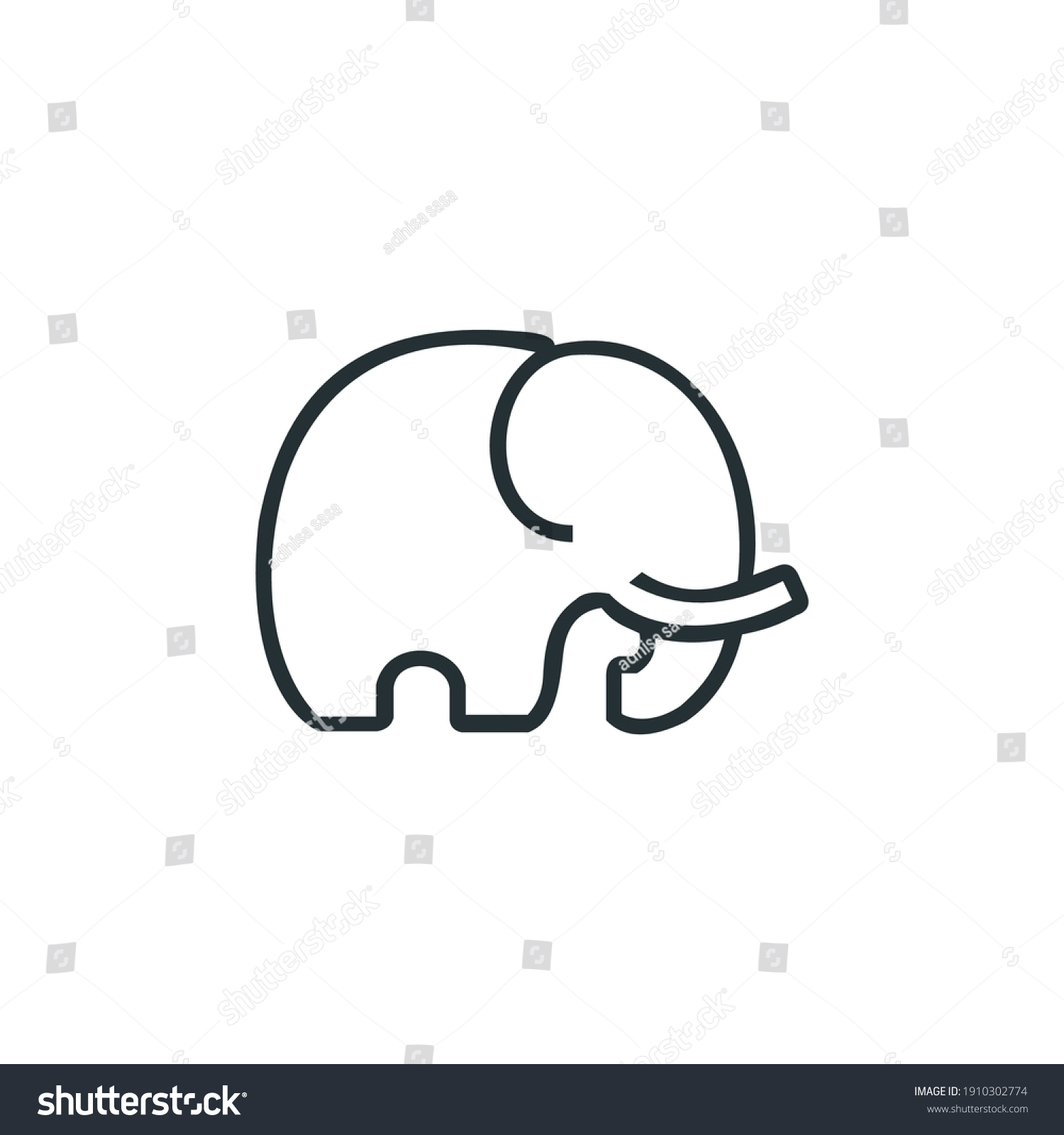 4,745 Elephant contour Stock Vectors, Images & Vector Art | Shutterstock