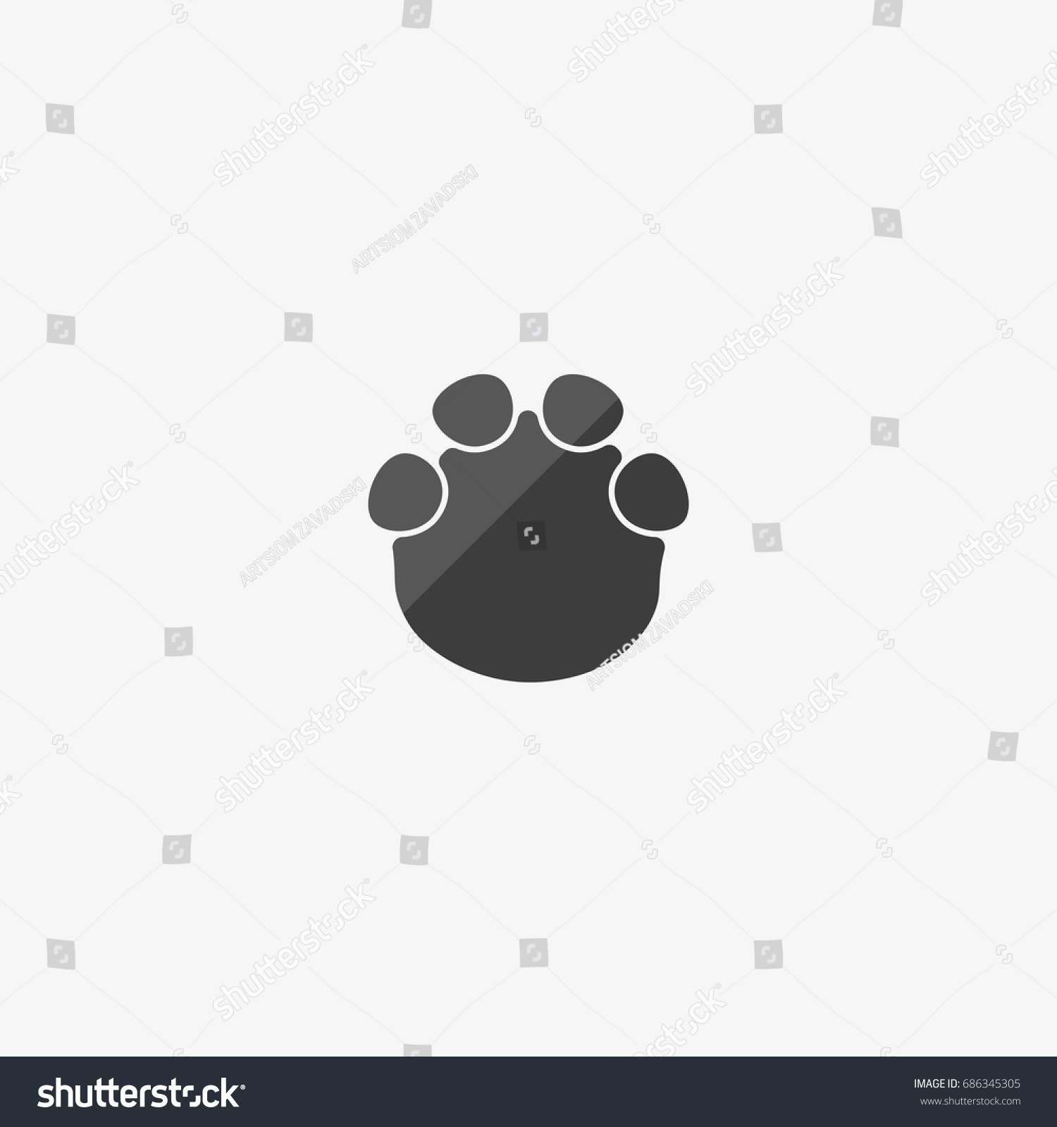 Elephant Paw Print Vector Icon: เวกเตอร์สต็อก (ปลอดค่าลิขสิทธิ์ ...