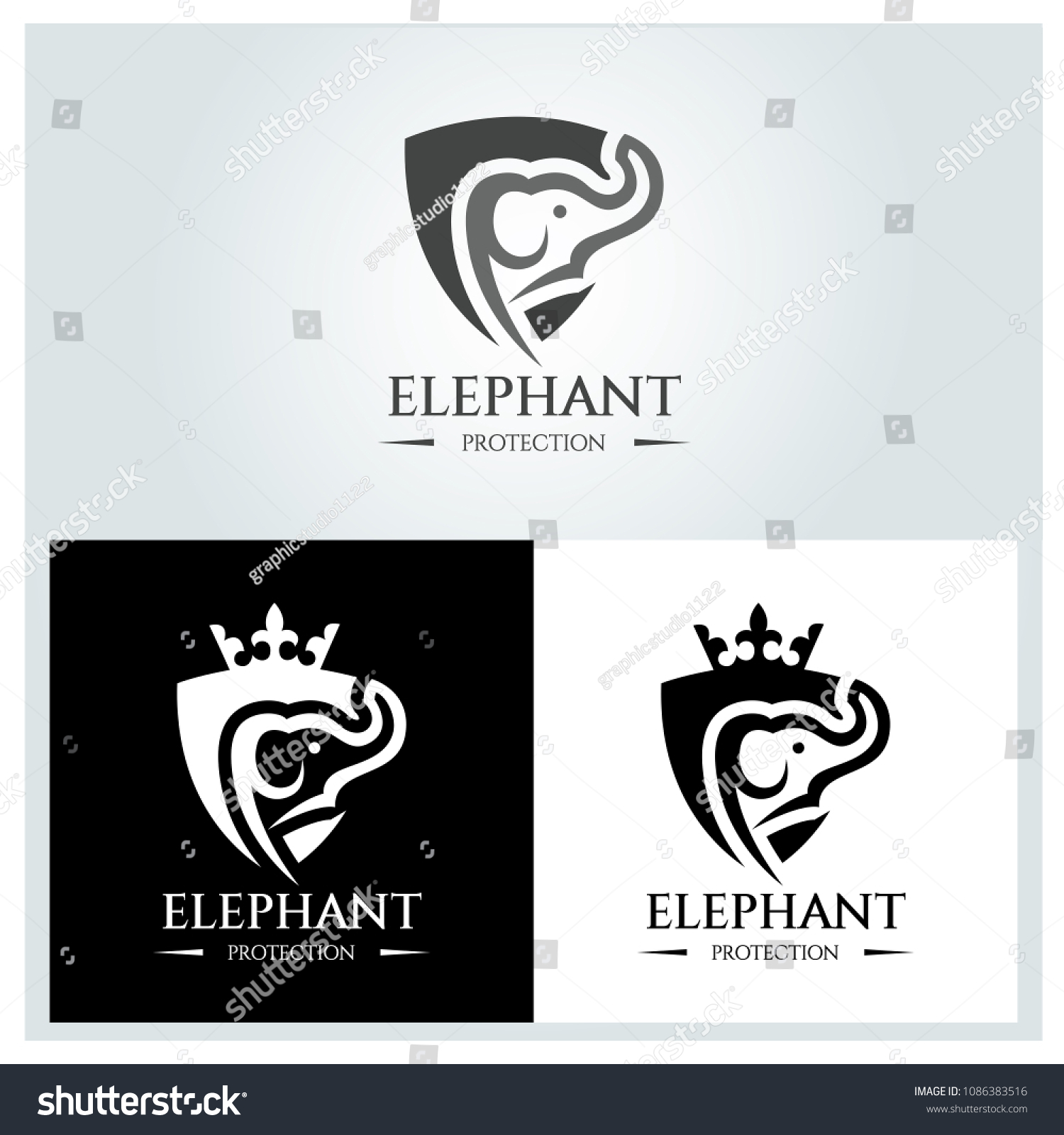 Elephant Protect Logo Design Template Vector: vetor stock (livre de ...