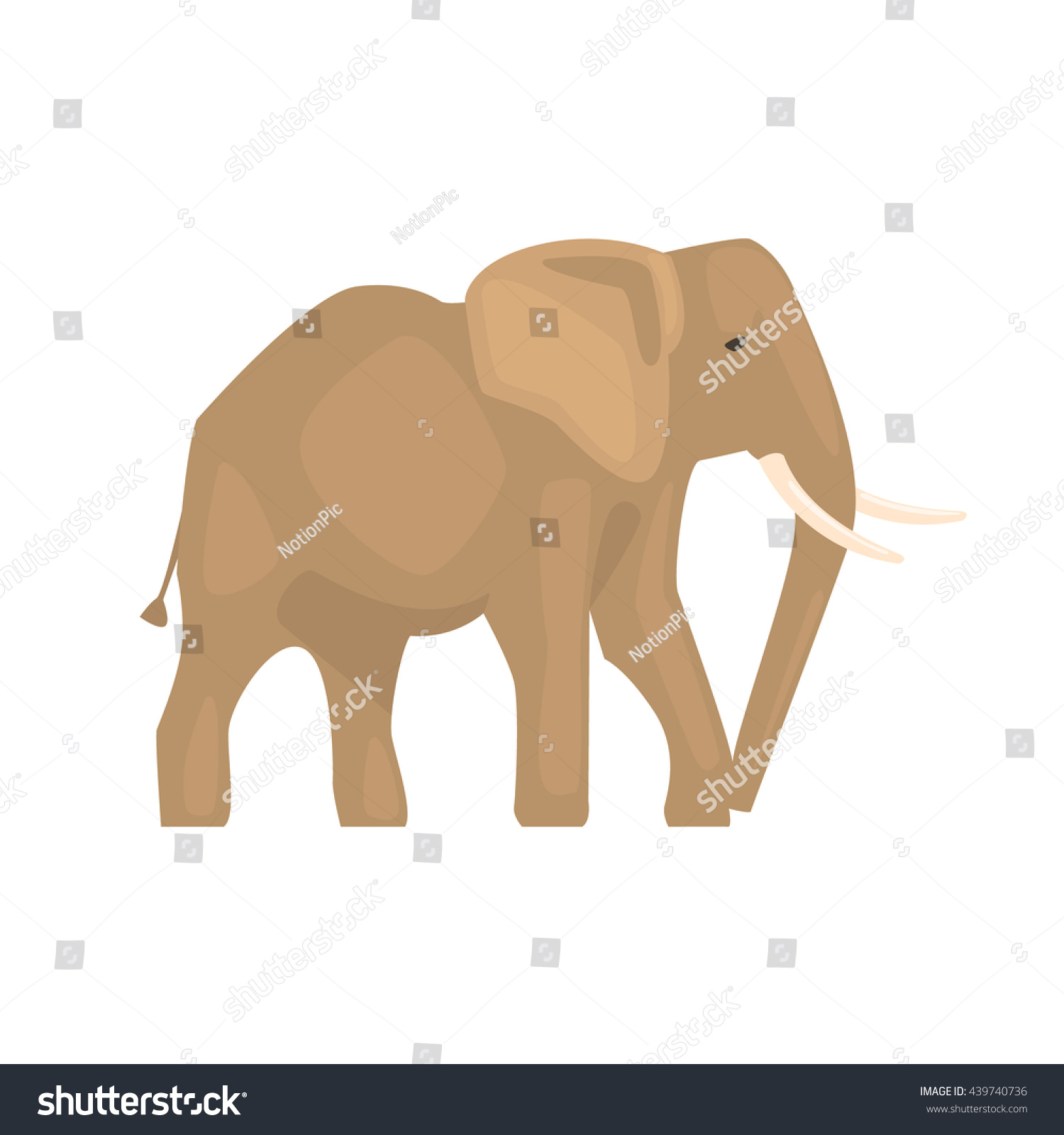 Elephant Realistic Simplified Drawing Stock Vector (Royalty Free ...