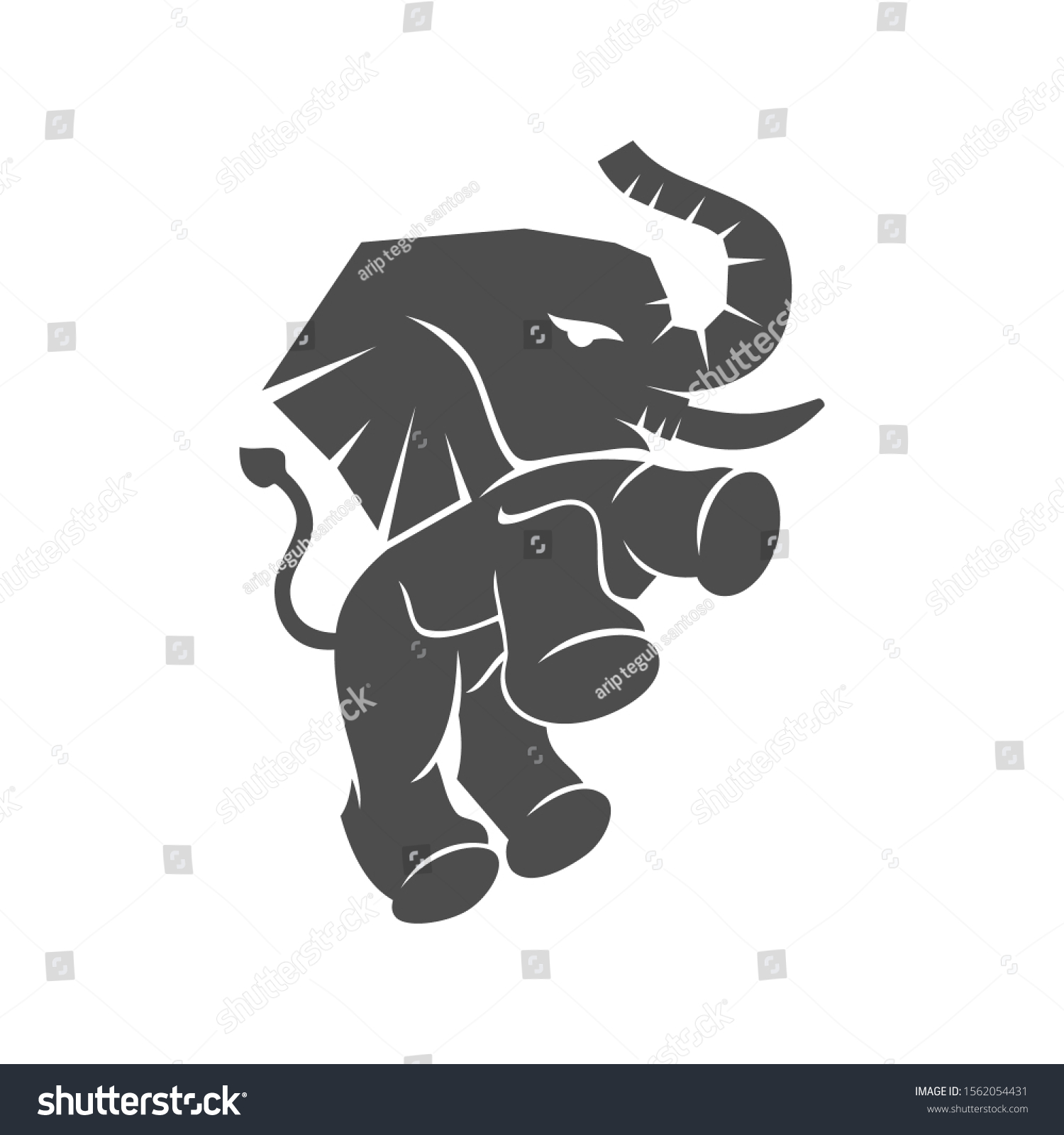 Elephant Roaring Logo Design Vector Illustration Stock Vector (Royalty ...