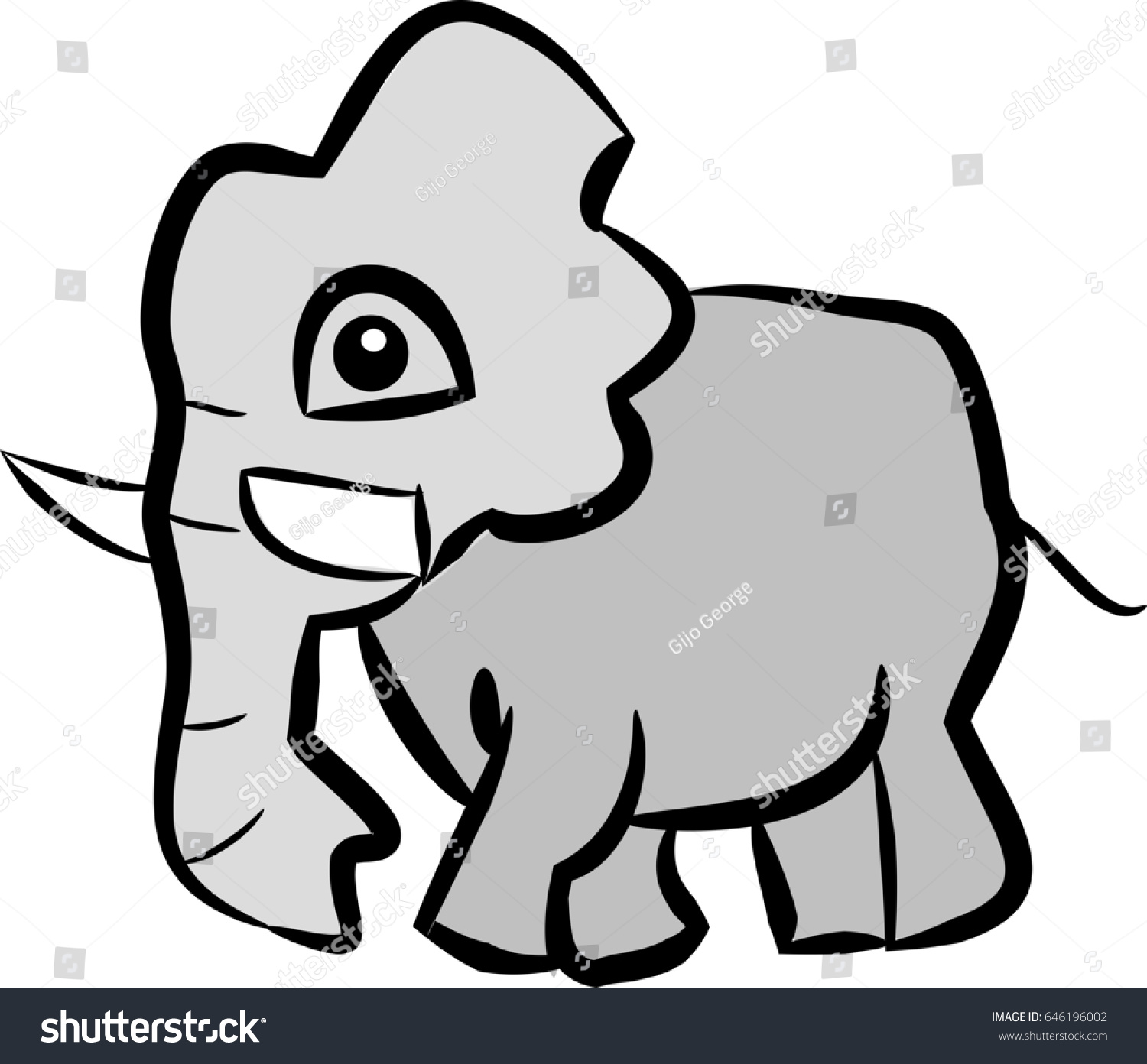 Elephant Run Vector Illustration Stock Vector (Royalty Free) 646196002