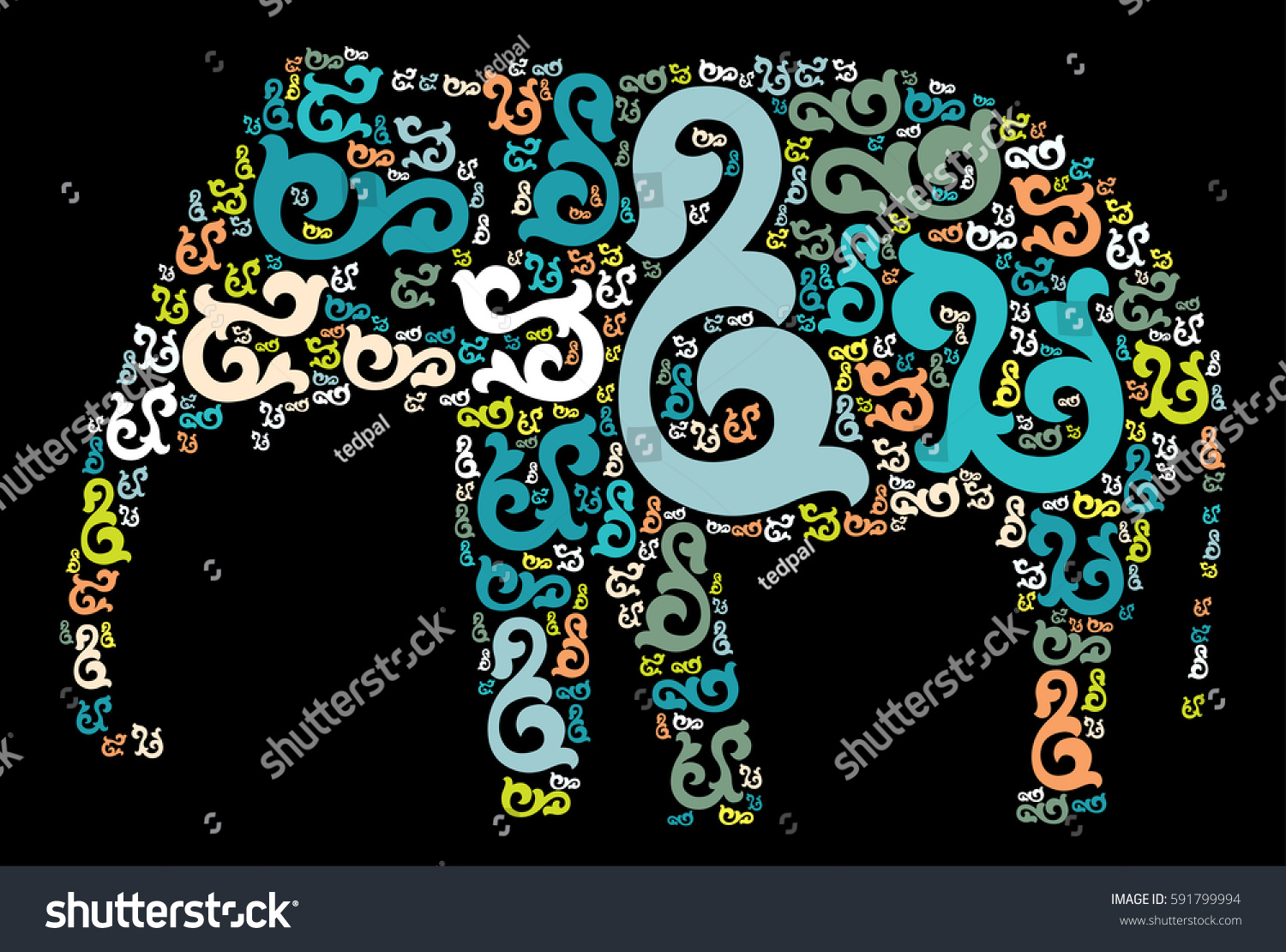 Elephant Shape Vector Design Illustration Stock Vector (Royalty Free ...