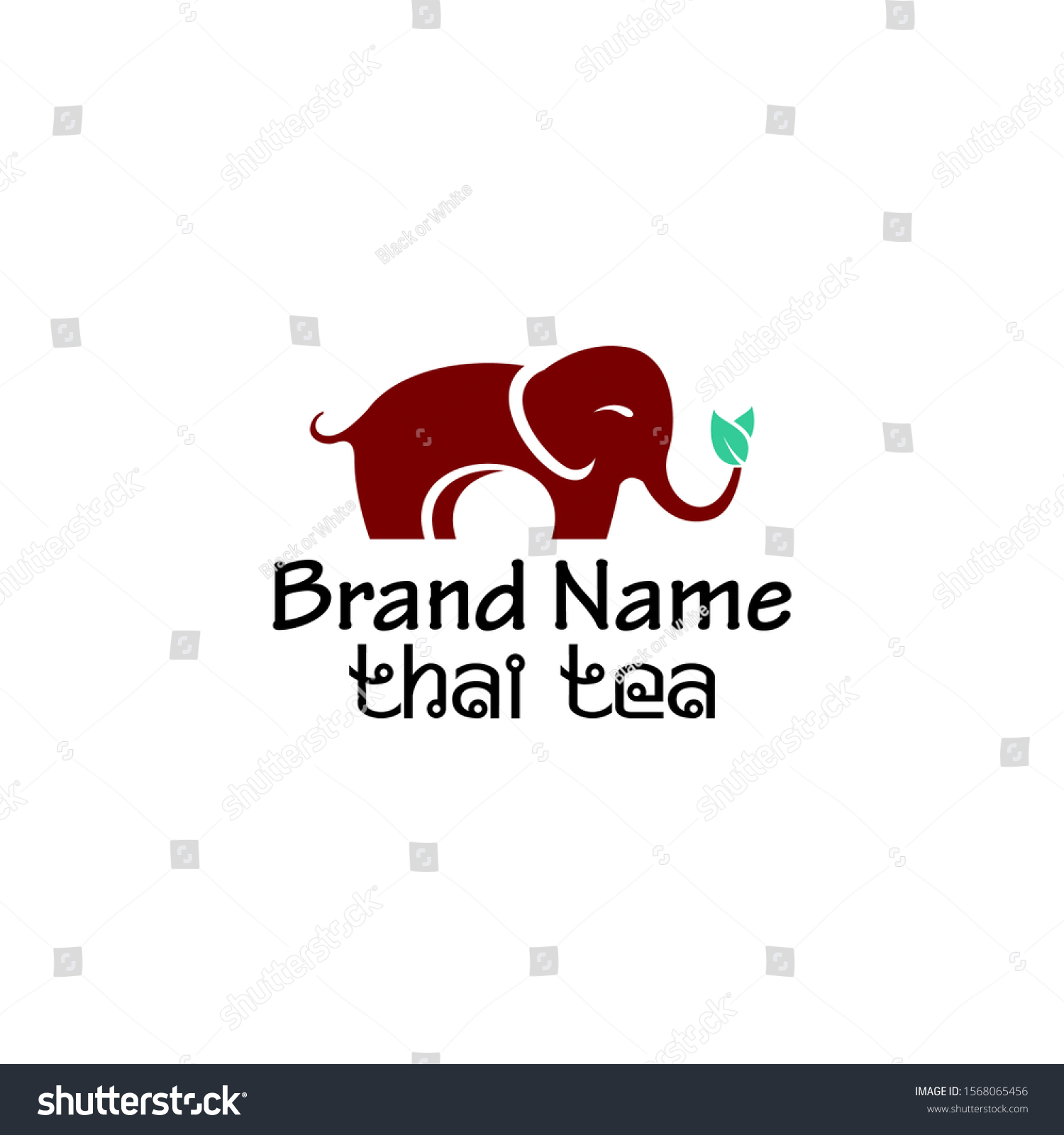Elephant Thai Tea Logo Design Vector: vector de stock (libre de ...