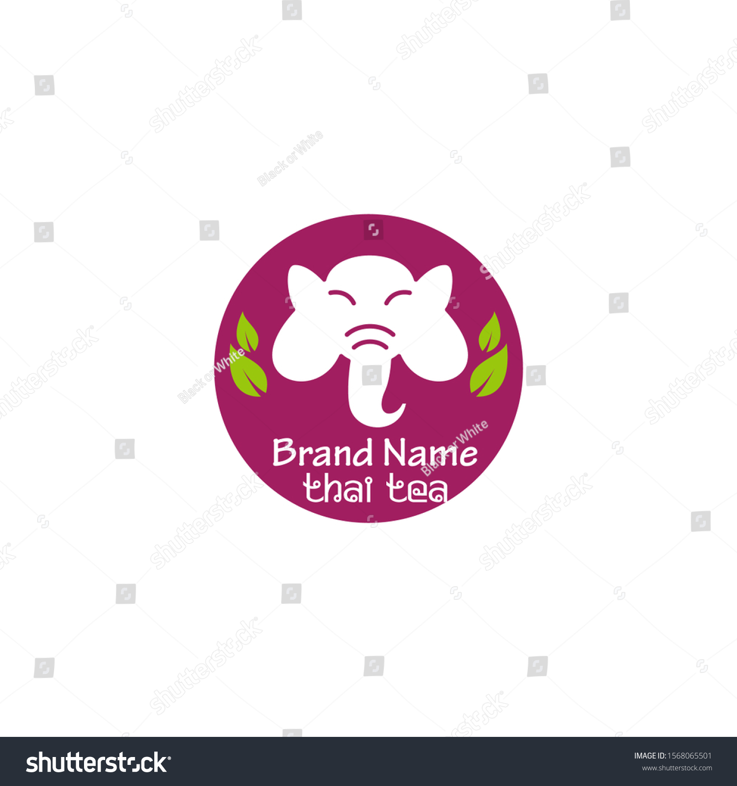 Elephant Thai Tea Logo Design Vector Stock Vector (Royalty Free) 1568065501