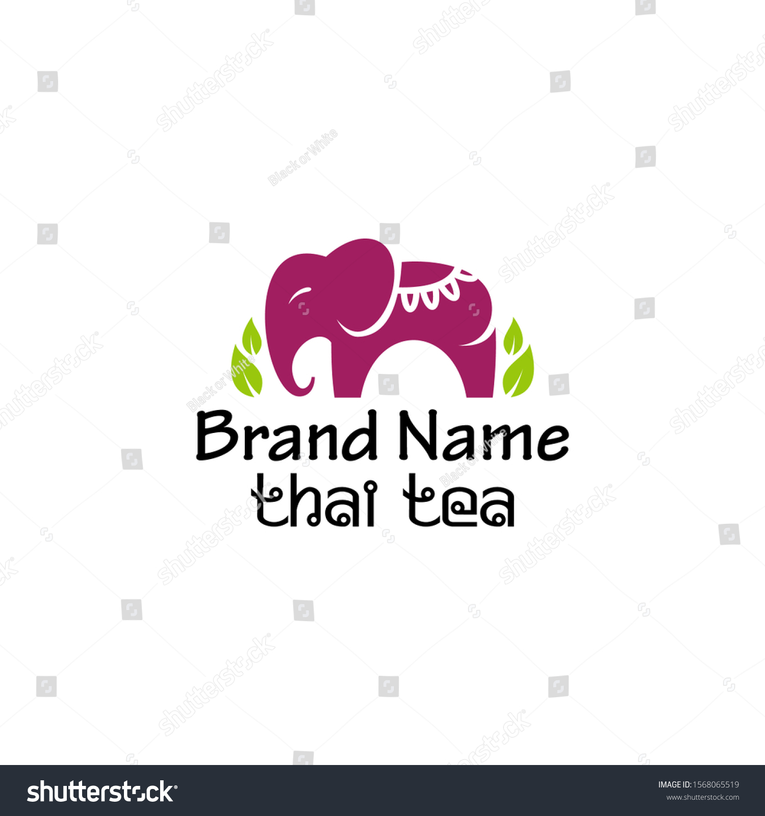 Elephant Thai Tea Logo Design Vector: vector de stock (libre de ...