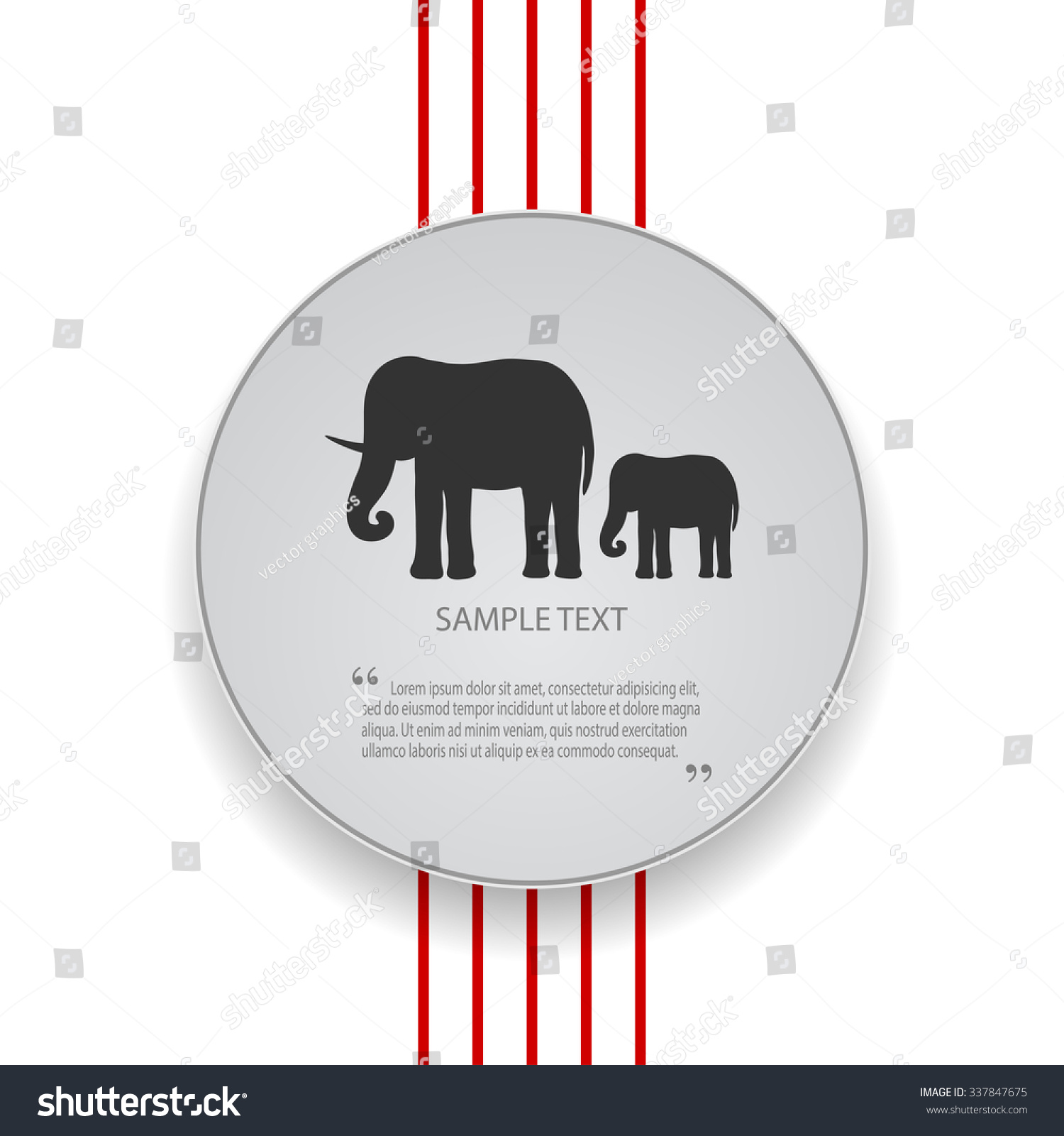 Elephant Vector Black Illustration Stock Vector (Royalty Free) 337847675
