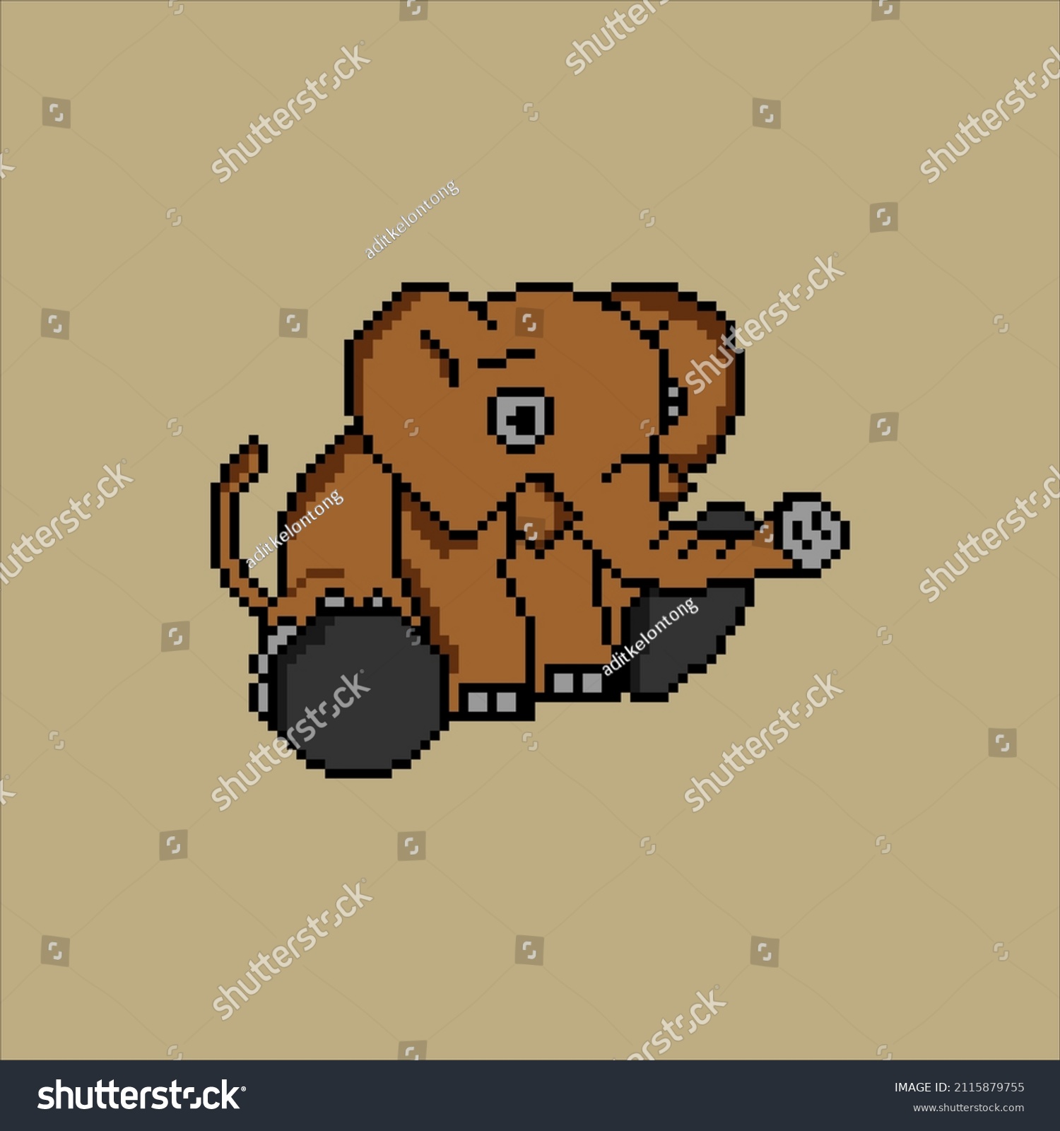 Elephant Vector Illustration Pixel Art Stock Vector (Royalty Free ...
