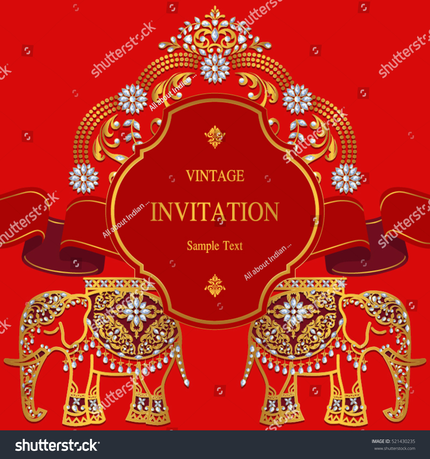 Elephant Wedding Card Stock Vector (Royalty Free) 521430235 | Shutterstock