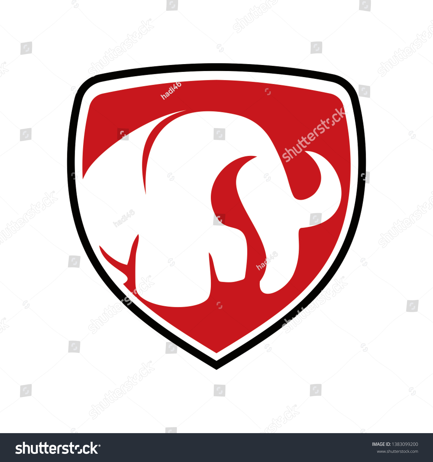 Elephant Shield Vector Logo Stock Vector (Royalty Free) 1383099200 ...