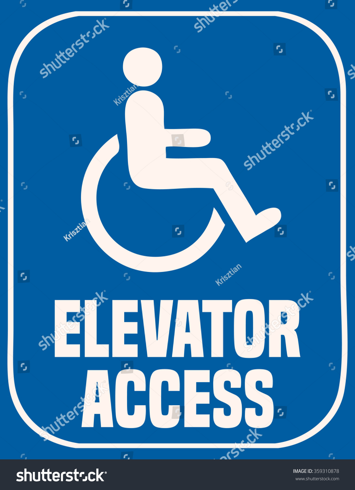 Elevator Access Disabled Sign Vector Illustration: vector de stock ...
