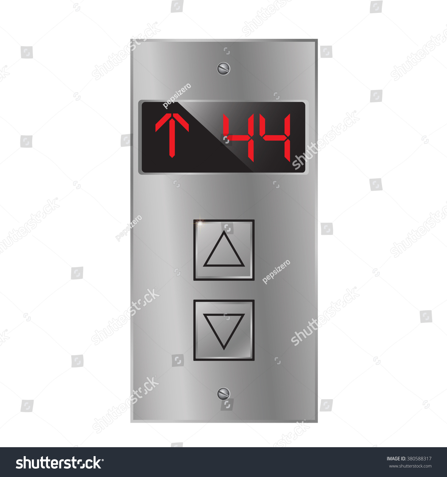 Elevator Buttons Panel Isolated On White Stock Vector (Royalty Free ...
