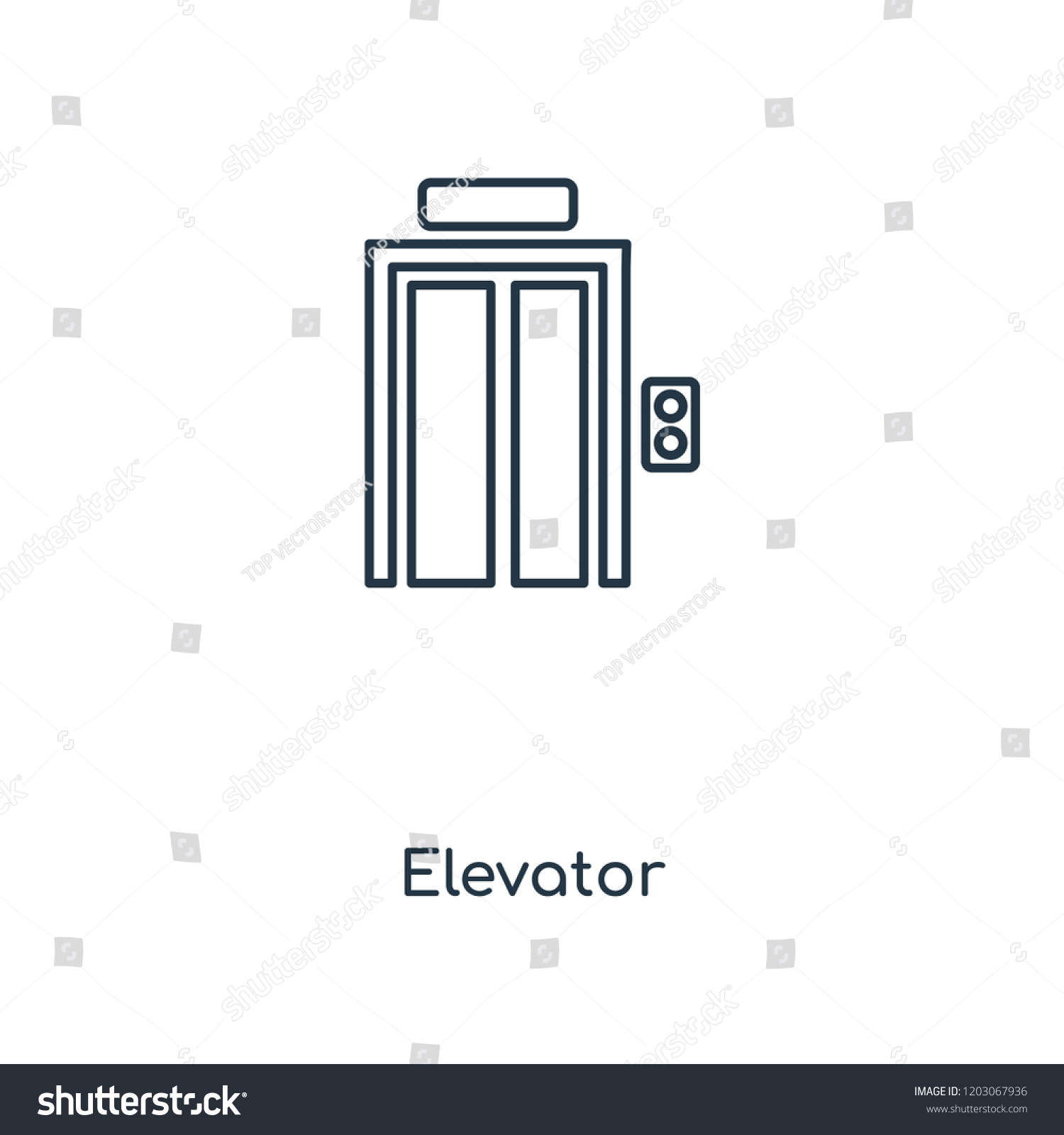Elevator Concept Line Icon Linear Elevator Stock Vector (Royalty Free) 1203067936