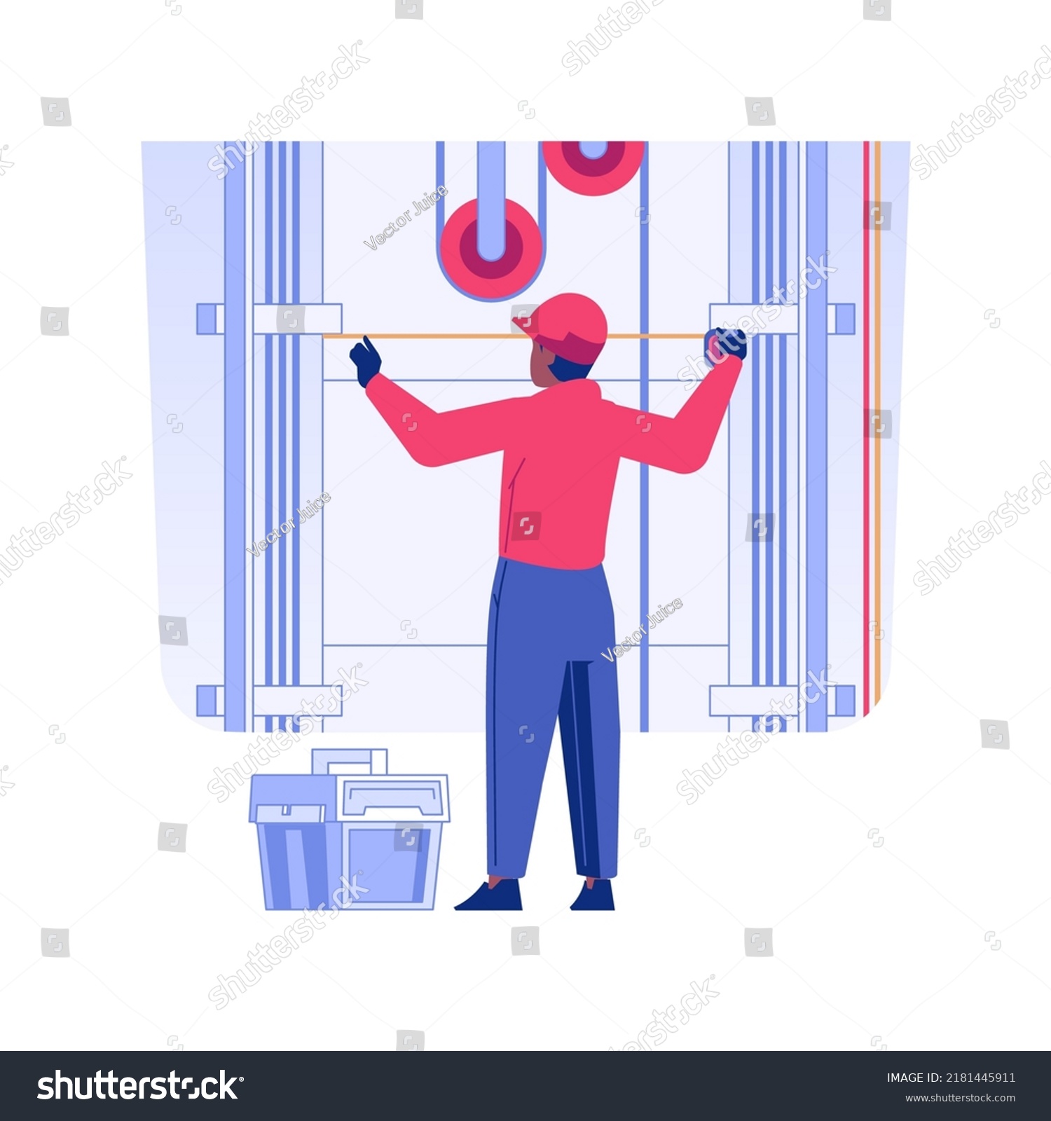 51 Elevator installers repairers Stock Illustrations, Images & Vectors ...