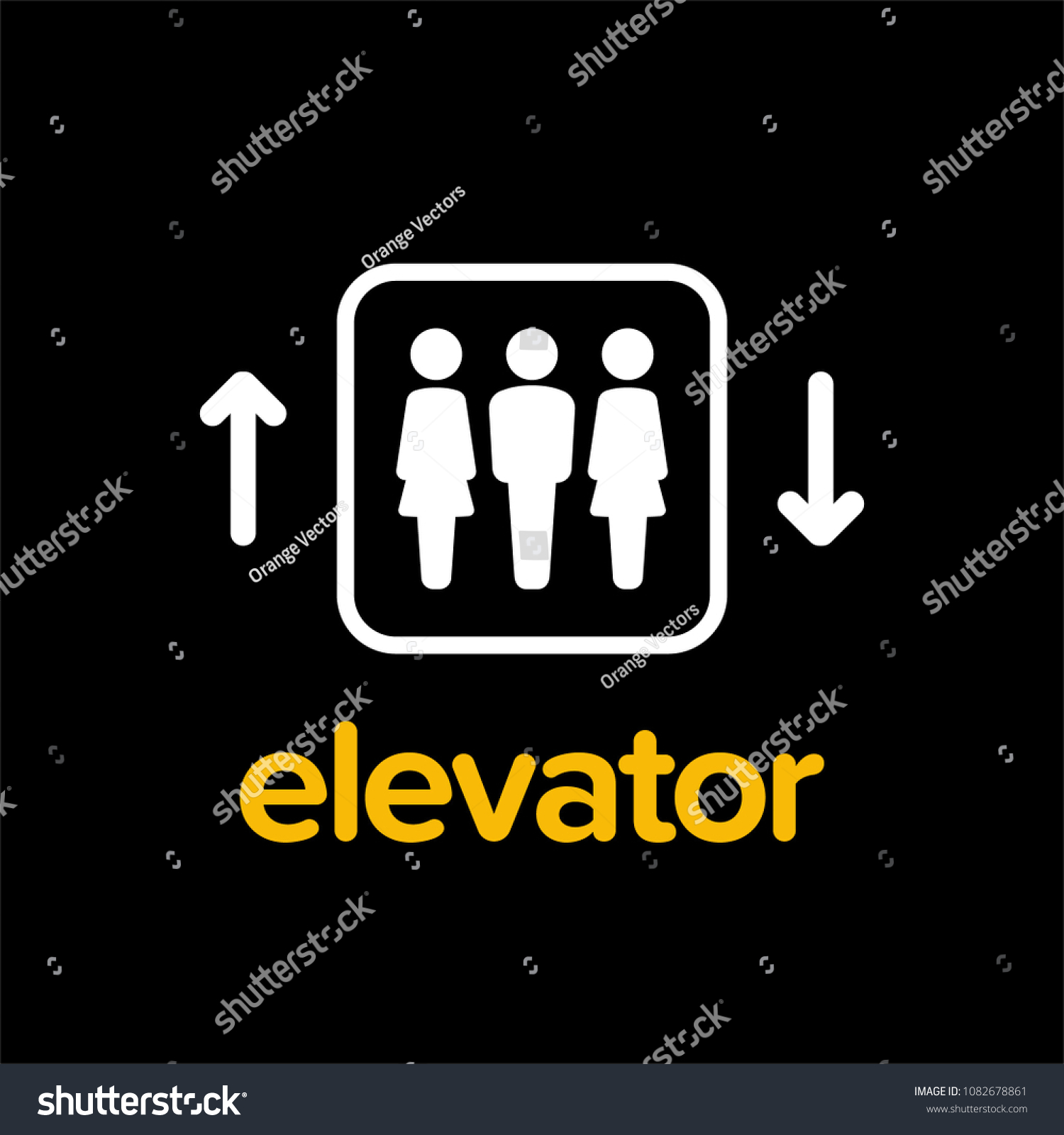 Elevator Sign Vector Illustration Down Arrows 库存矢量图（免版税）1082678861 ...