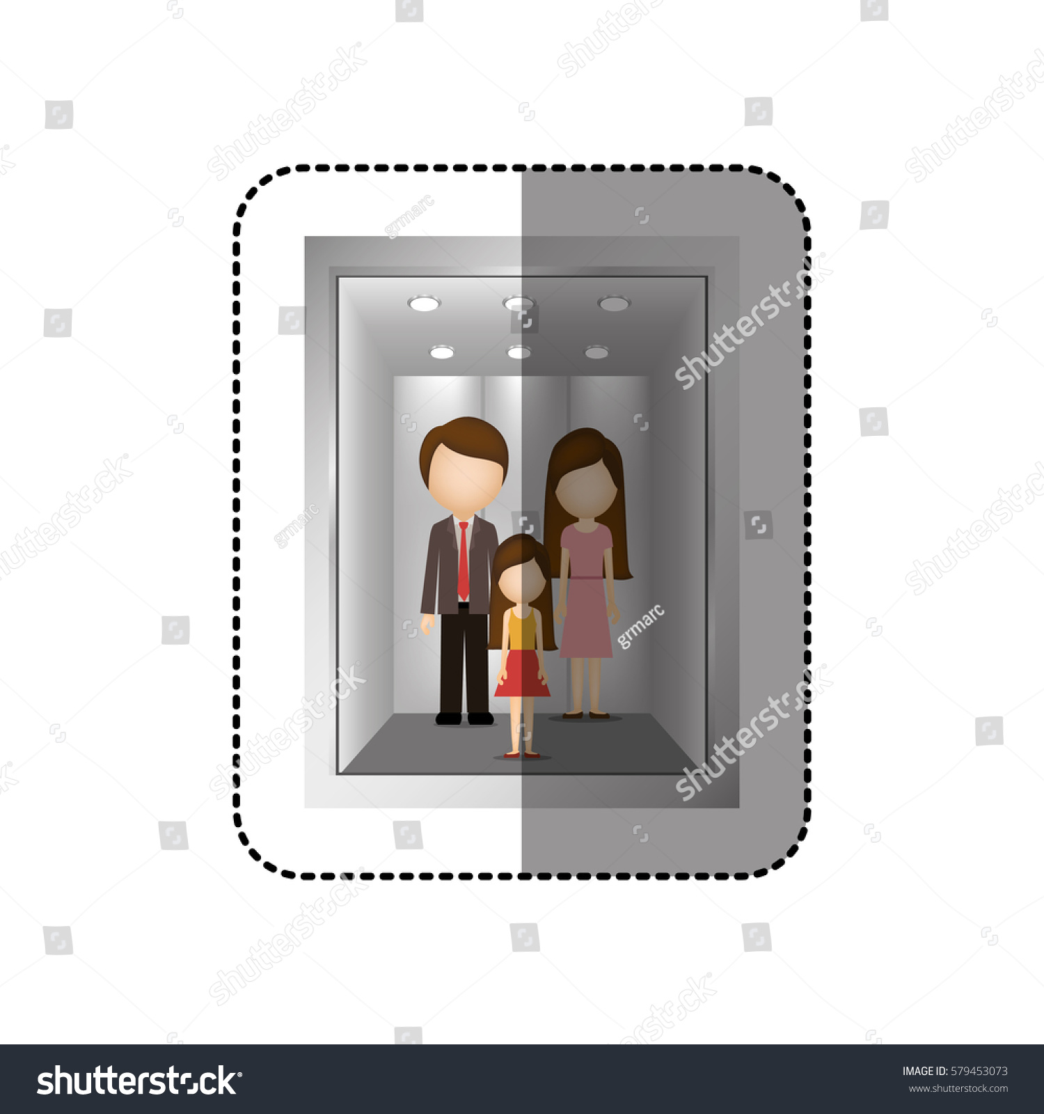 Elevator People Inside Icon Image Vector Stock Vector (Royalty Free ...