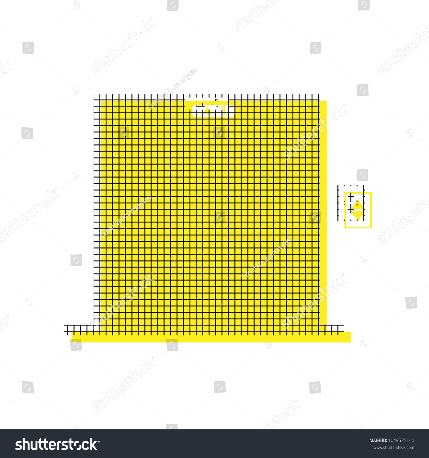Elevators Door Sign Vector Yellow Icon: vector de stock (libre de ...