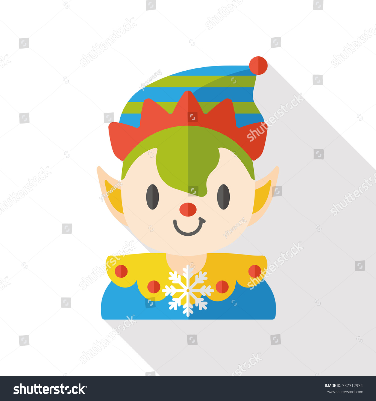 Elf Flat Icon Stock Vector (Royalty Free) 337312934