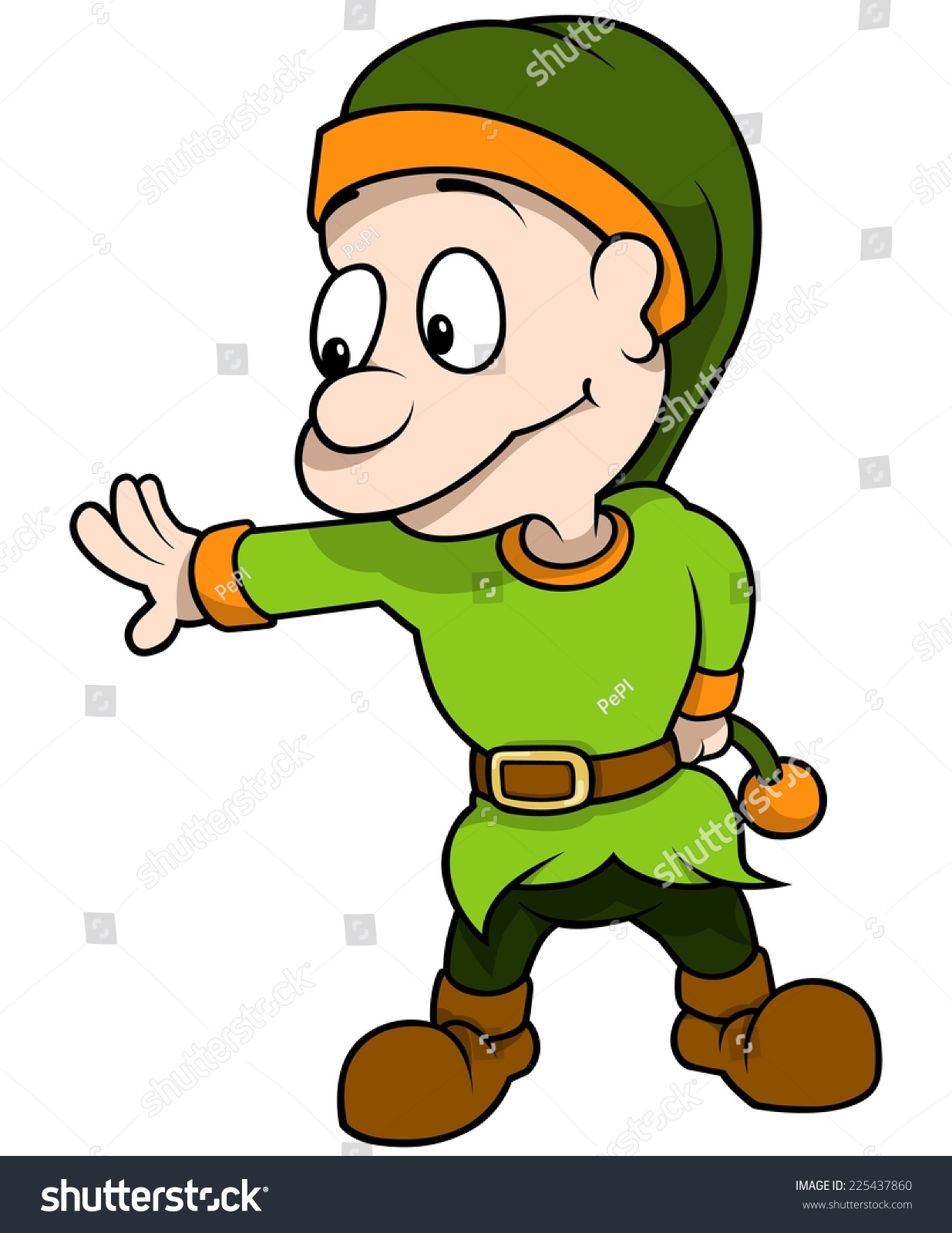 Elf Leaning Colored Cartoon Illustration Vector: Vector có sẵn (miễn ...