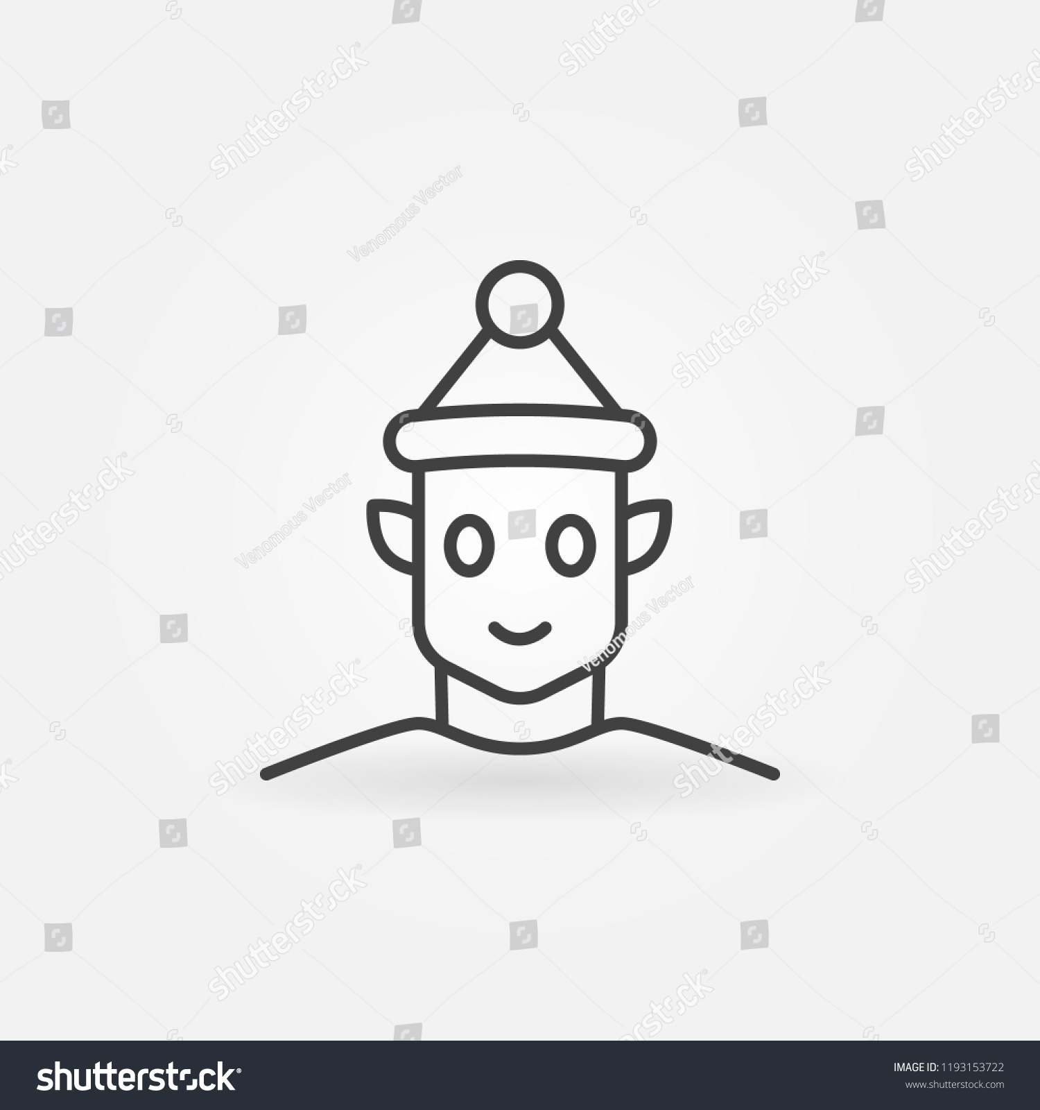 Elf Outline Vector Concept Icon Design Stock Vector (Royalty Free ...