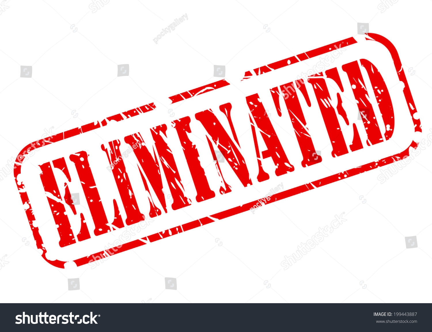 Eliminated Red Stamp Text On White Stock Vector (Royalty Free) 199443887