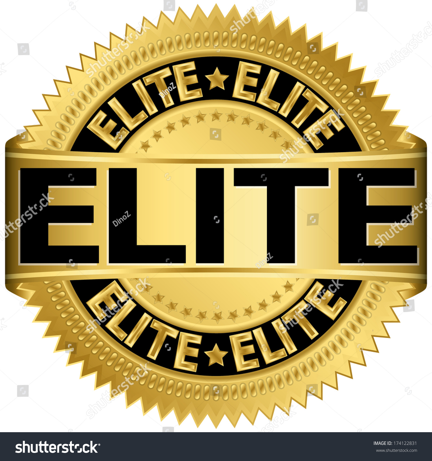 Elite Gold Label Vector Illustration Stock Vector 174122831 - Shutterstock
