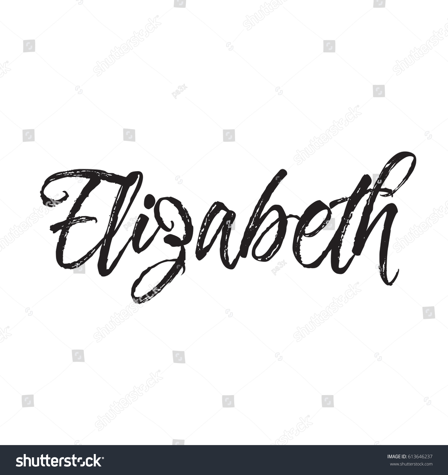 Elizabeth Text Design Vector Calligraphy Typography Stock Vector ...
