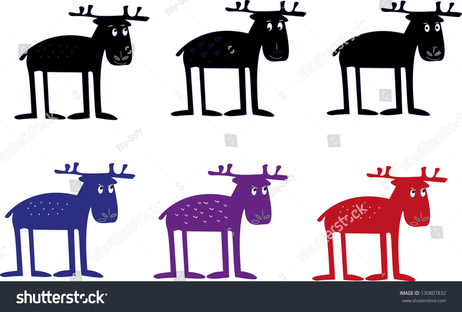 Elk Cartoon Stock Vector (Royalty Free) 130807832 | Shutterstock