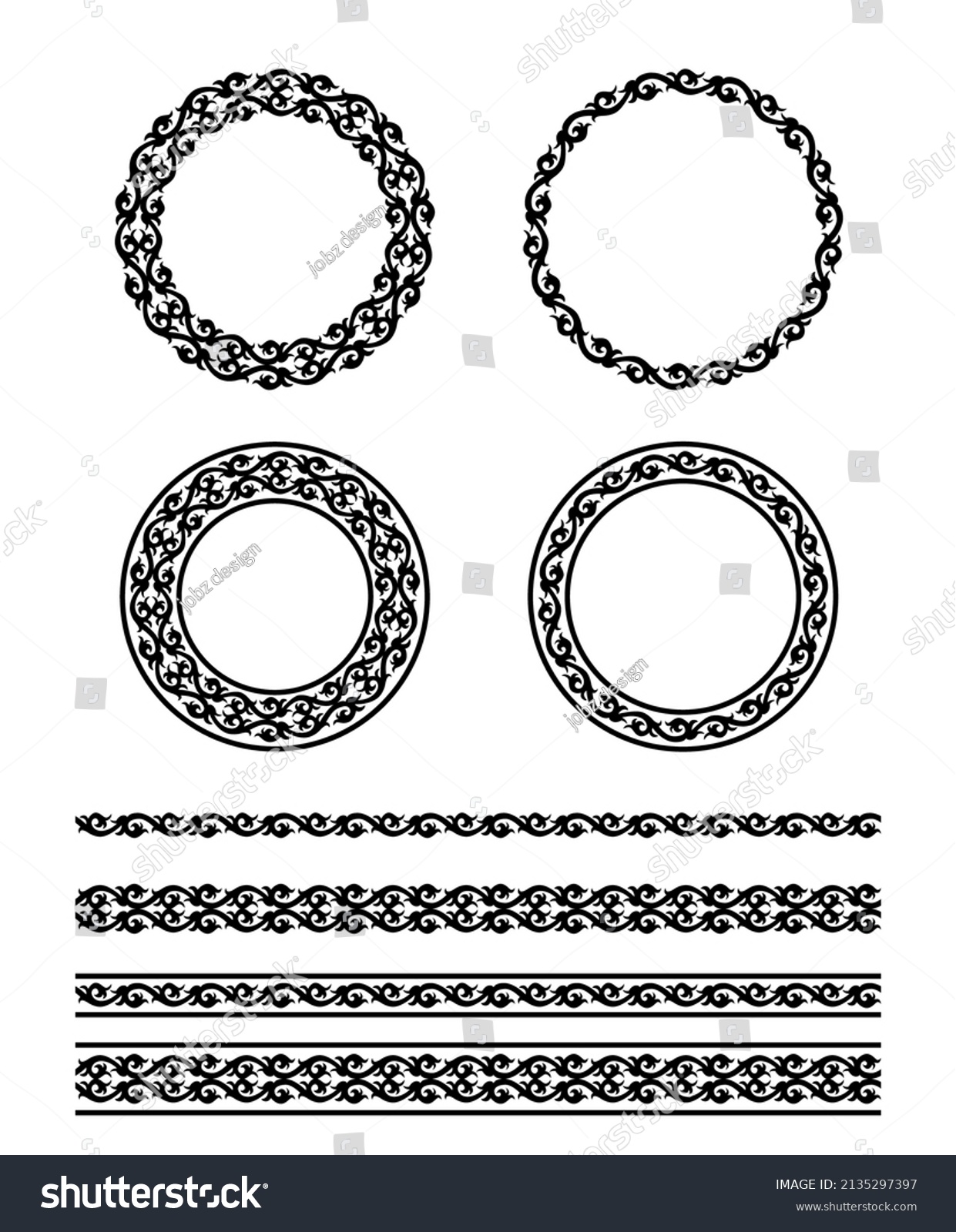 Elliptical Frame Pattern Traditional Acehnese Indonesian Stock Vector ...