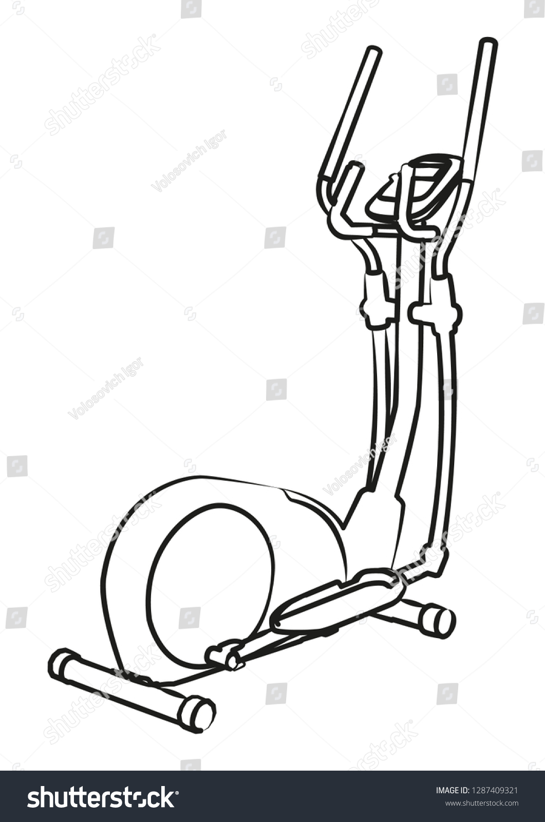 Elliptical Trainer Contour Vector Illustration Stock Vector (Royalty ...