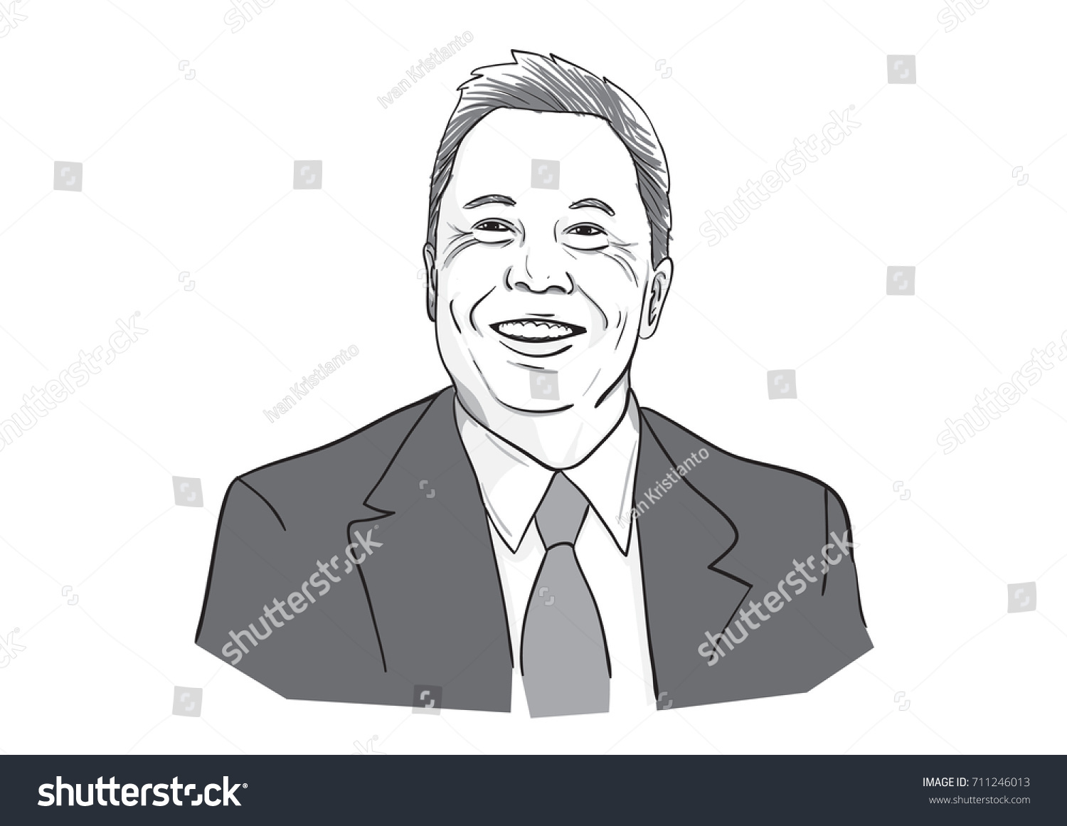 Vektor Stok Elon Musk Vector Illustration (Tanpa Royalti) 711246013 ...