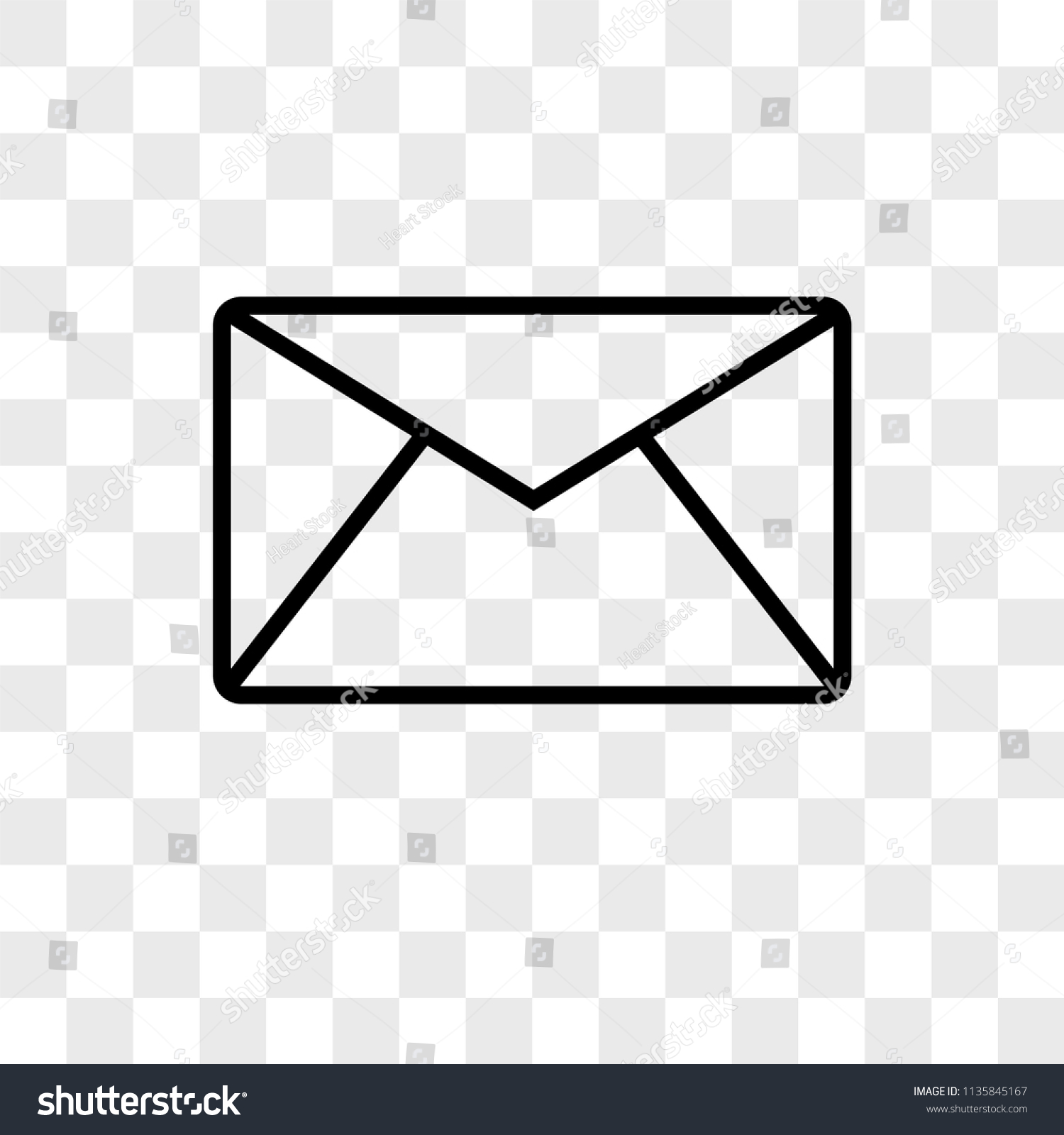 13 Email envelope outline shape with rounded corners icon Images, Stock ...