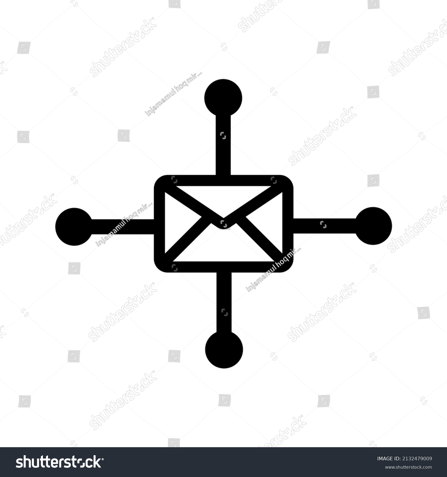 Email Hierarchy Iconwork Flow Vector Illustration Stock Vector (Royalty ...