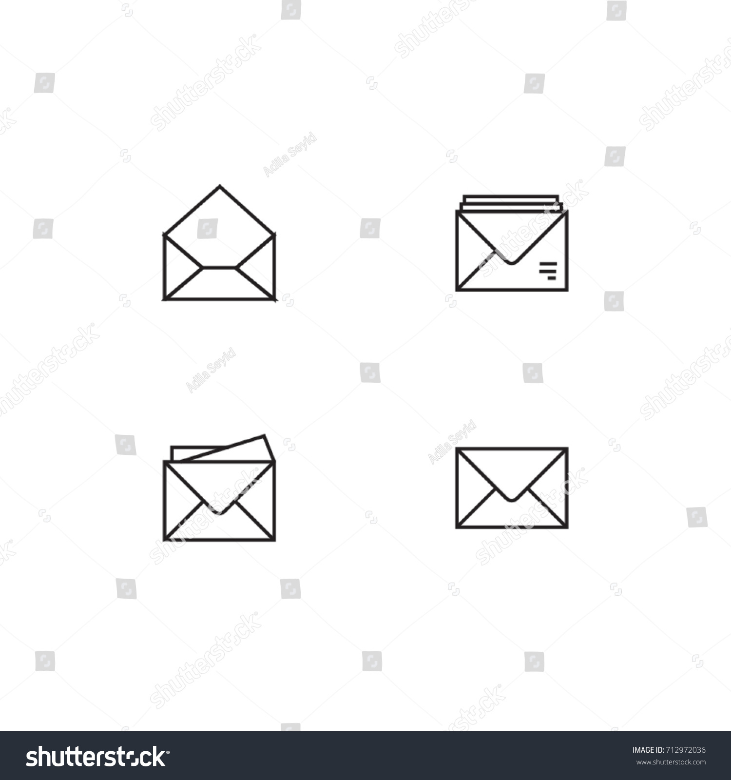 Email Icon Line Stock Vector (Royalty Free) 712972036 | Shutterstock