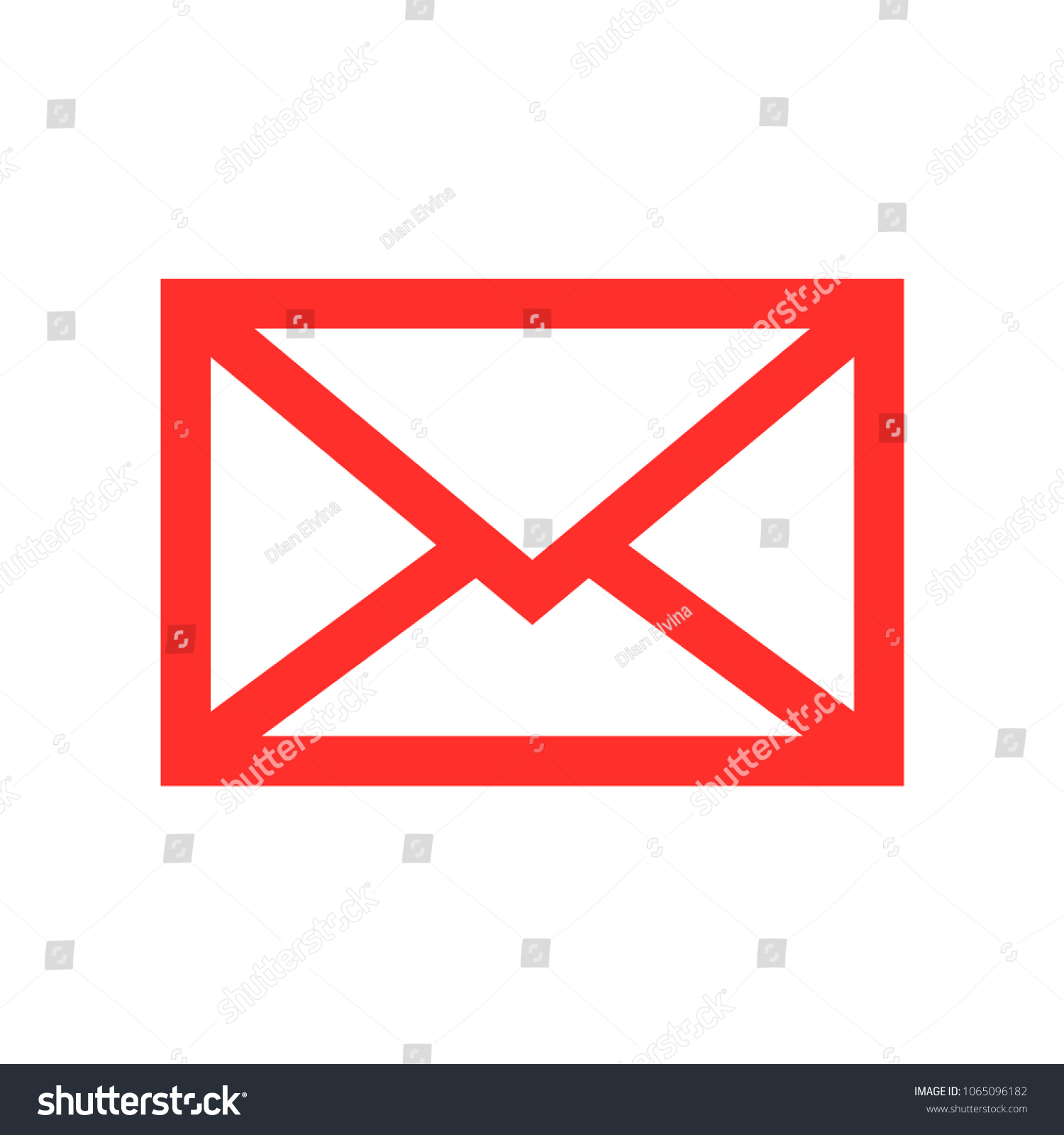 Email Icon Mail Icon Red Color Stock Vector Royalty Free 1065096182