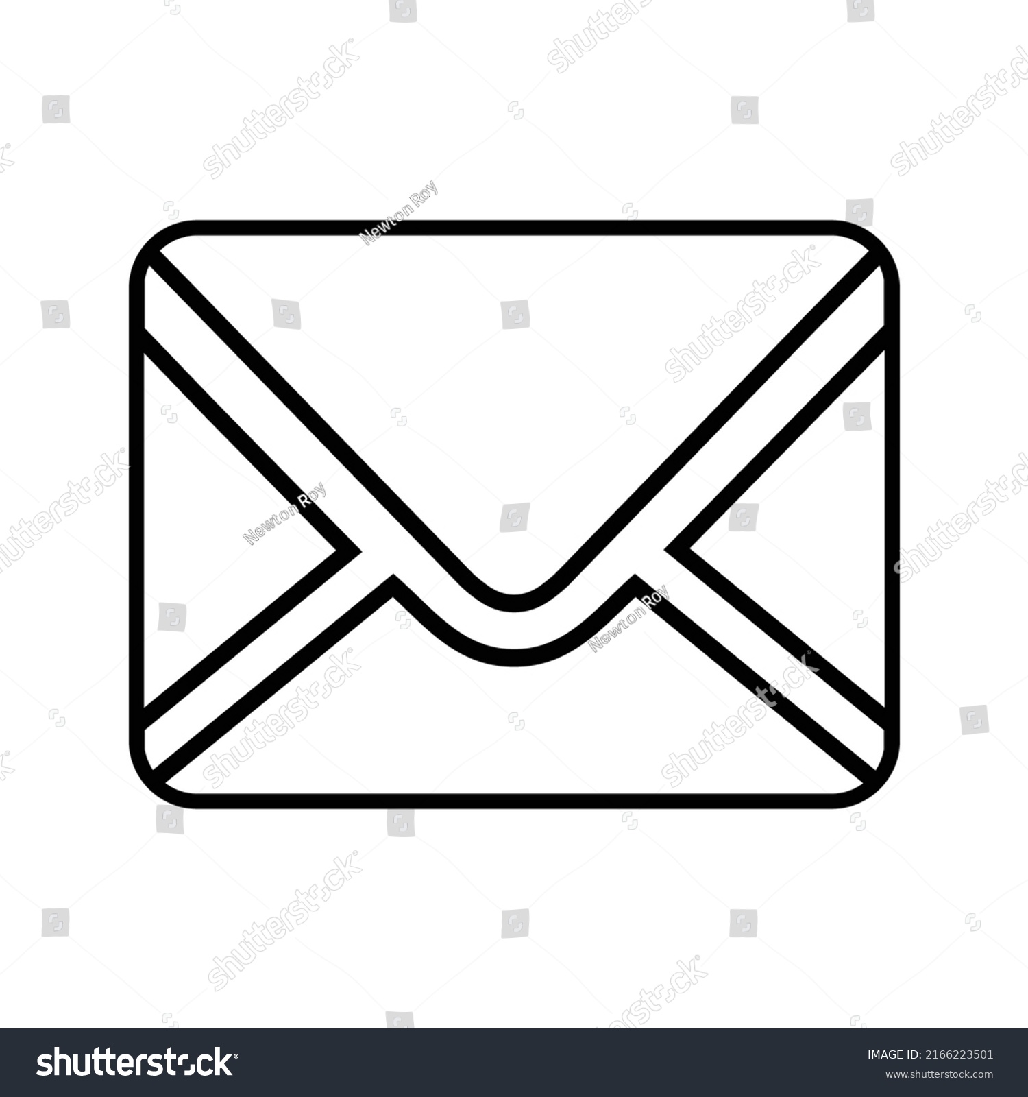 Email Icon Outline Vector Design Stock Vector (Royalty Free) 2166223501 ...