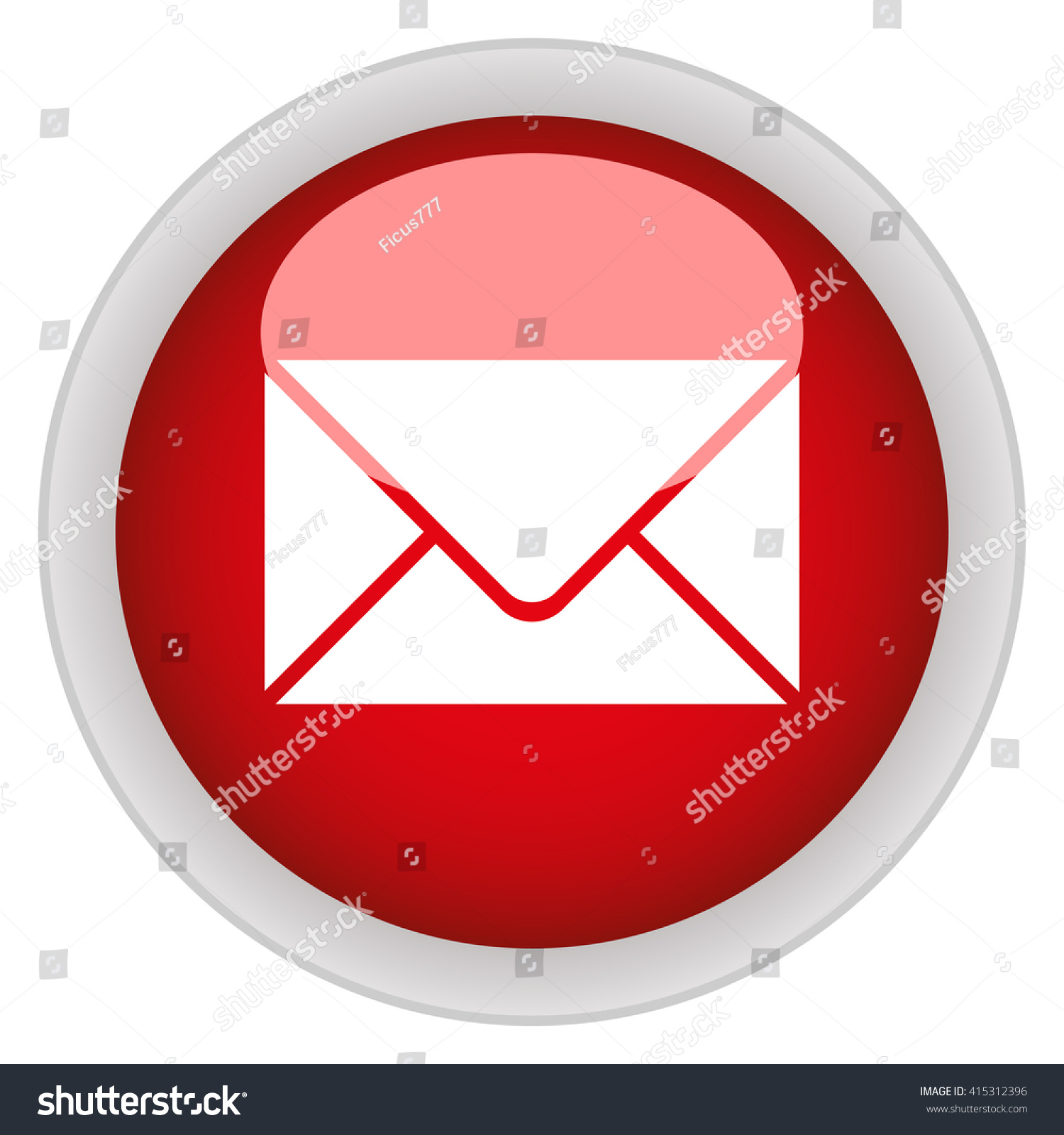 Email Icon Red Glossy Round Button Stock Vector (Royalty Free ...